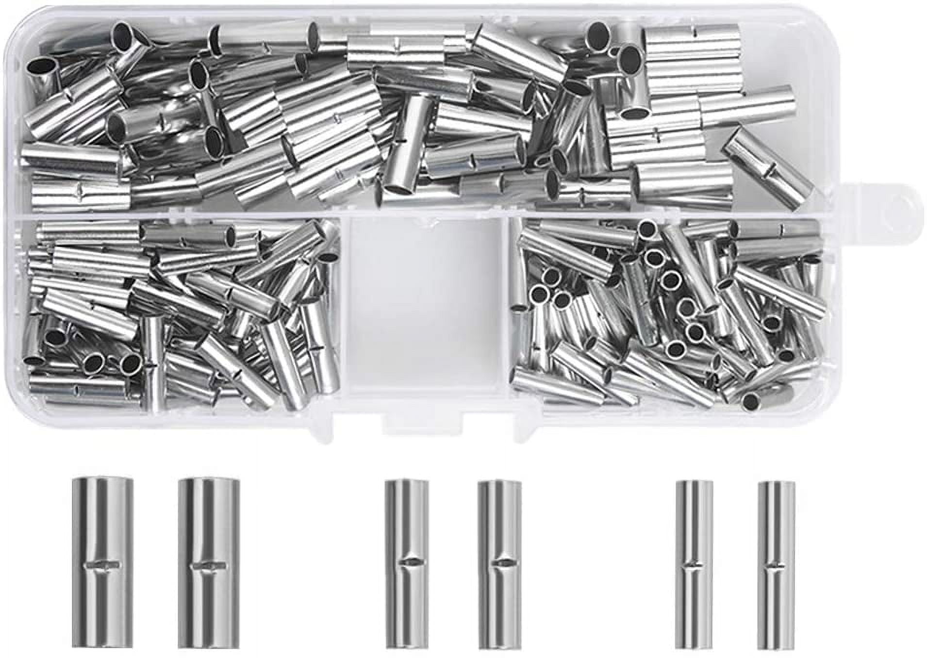 Non-Insulated Butt Connectors, 200 Pack Solderless Transparent Wire ...