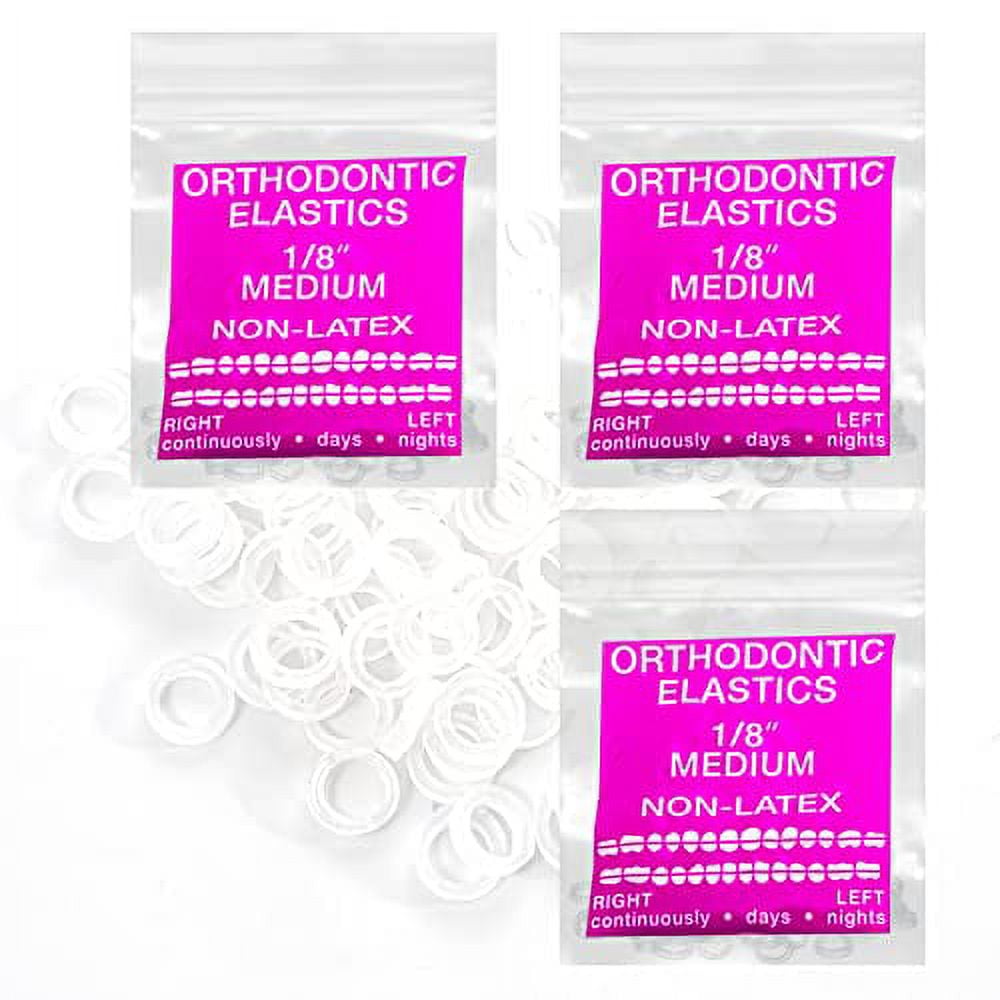 Non Latex 300 pcs 1/8inch medium Intraoral Elastic Bands Unimedic Orthodontic Elastics non ...