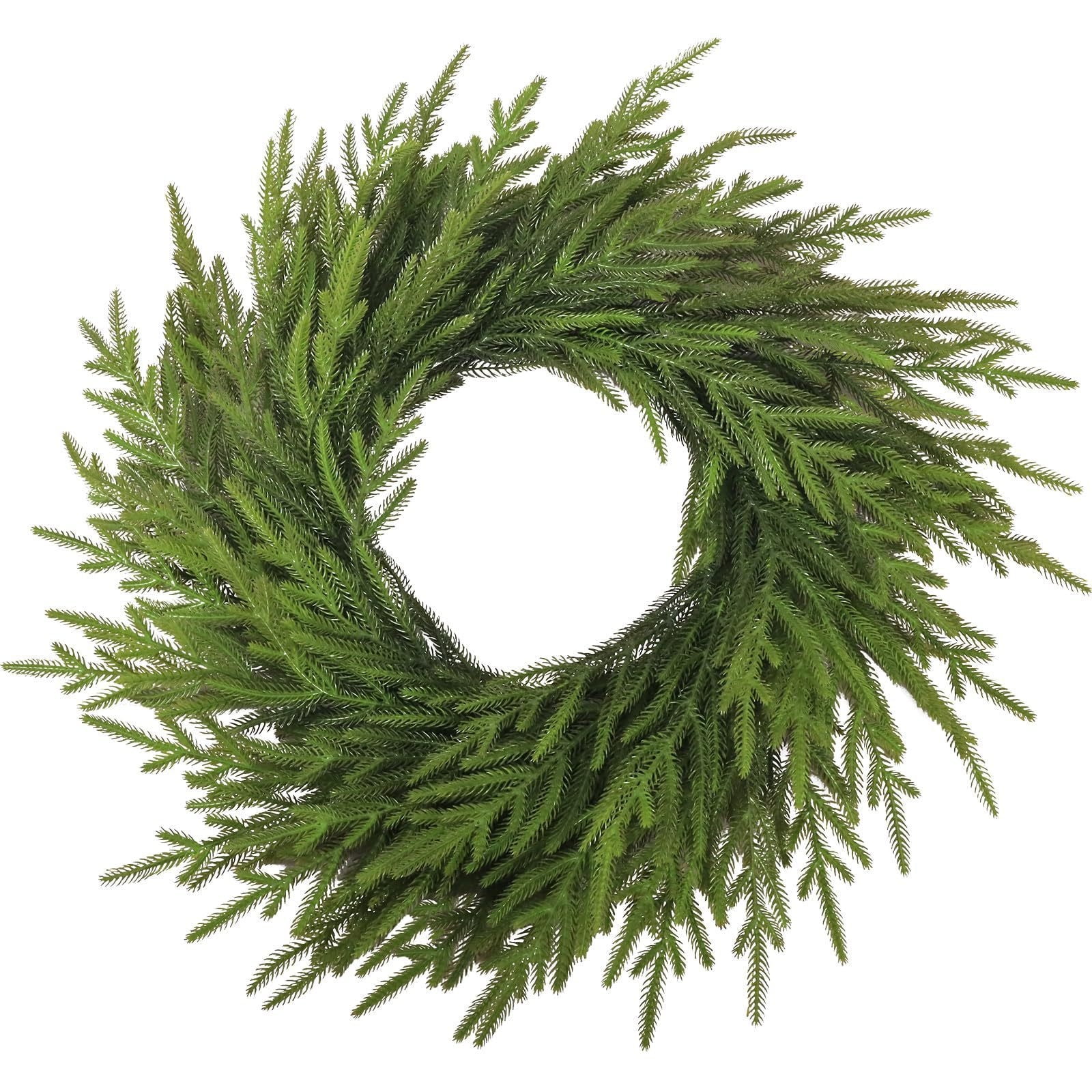 Non-Lit Soft Green Christmas PVC Garland Elegant Artificial Pine Wreath ...