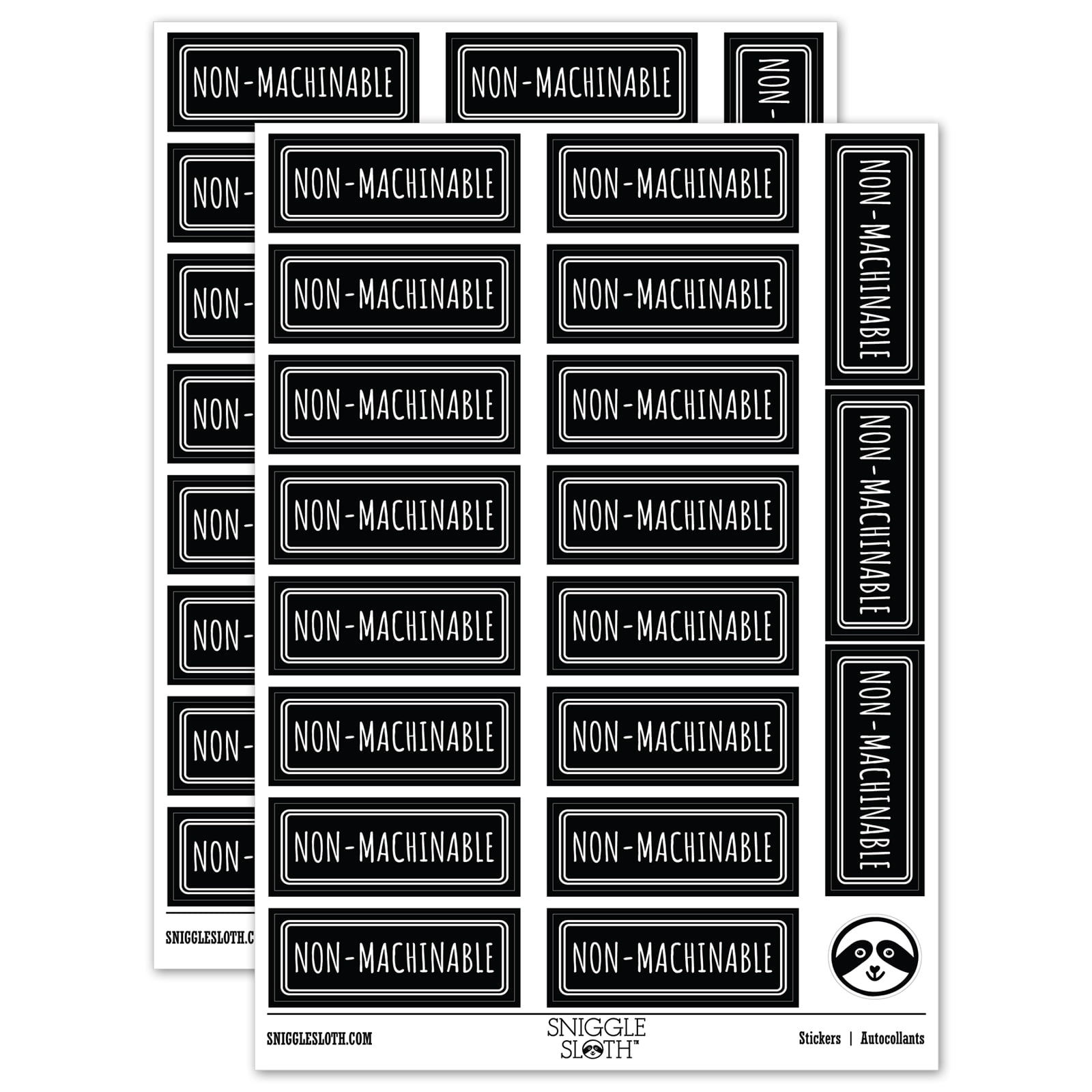 Non-Machinable Double Line Letter Mail Package Sticker Set - Black ...