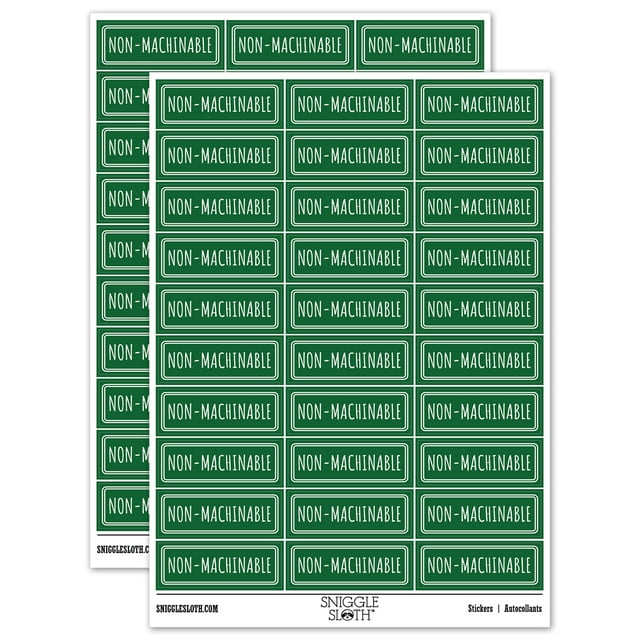 Non-Machinable Double Line Letter Mail Package Sticker Set - Dark Green ...