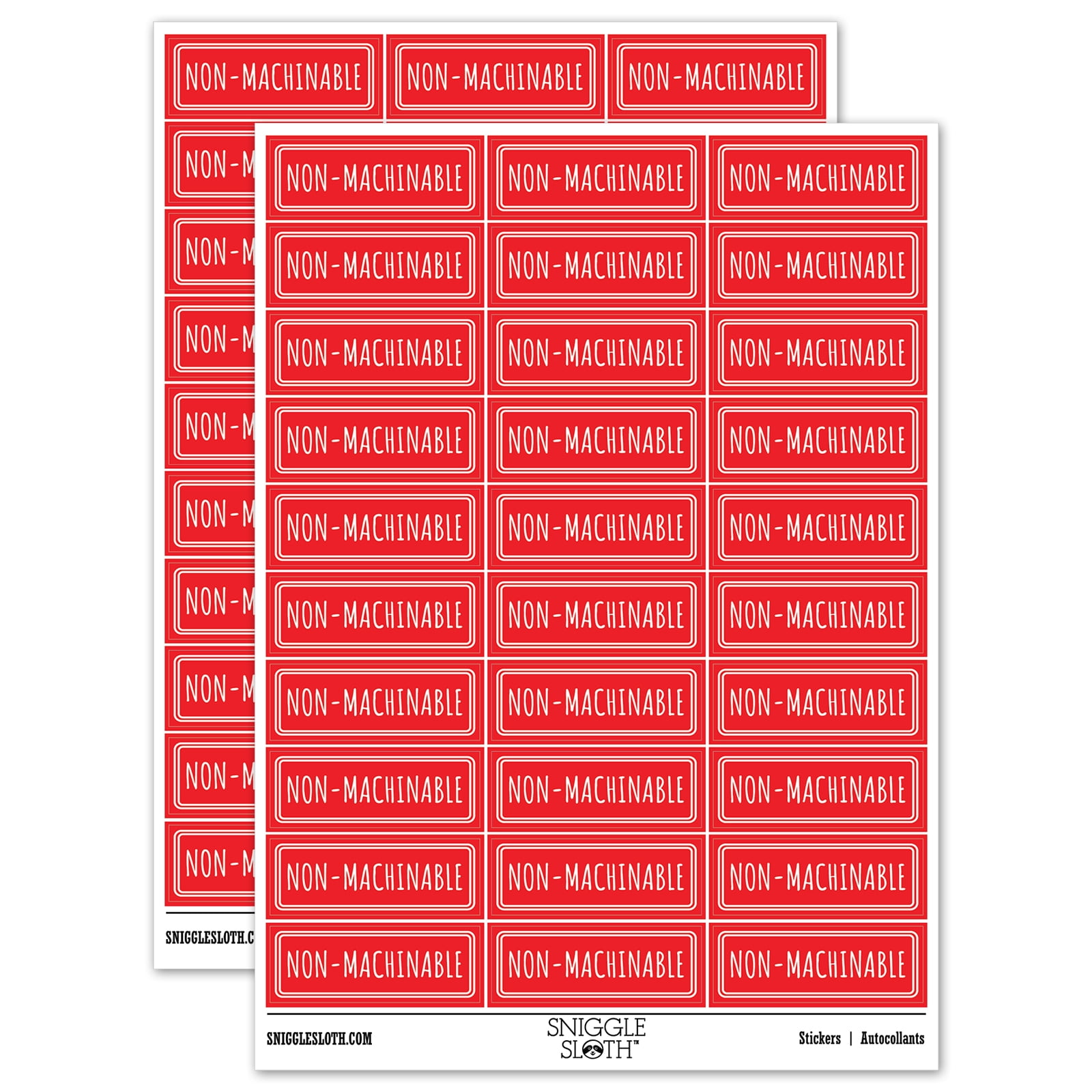 Non-Machinable Double Line Letter Mail Package Sticker Set - Red ...