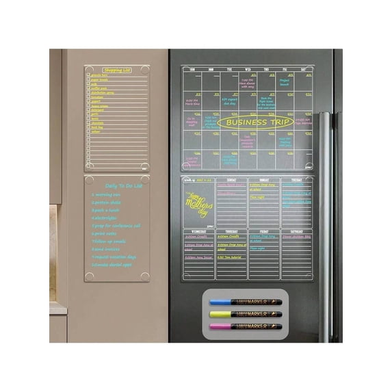 Non-Magnetic Dry Erase List Board For Fridge, 11.5"X7" Clear Reusable ...