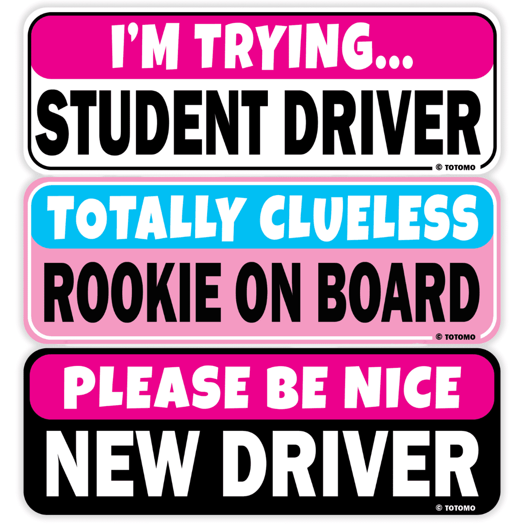 Non-Magnetic New Student Driver Sticker for Car Vehicle Safety Sign ...