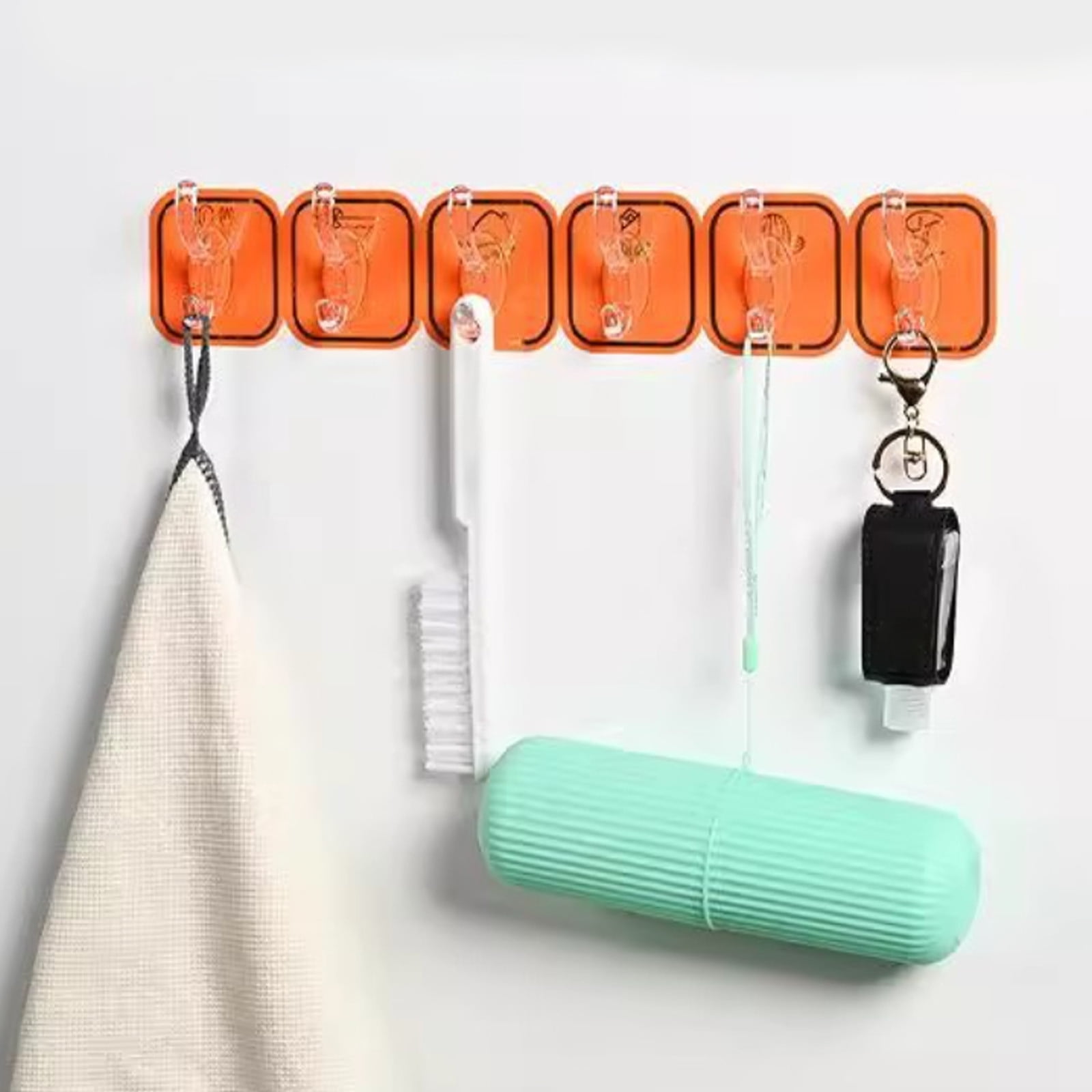 Non-Marking Swivel Hooks, Heavy-Duty Towel Bars, 6 Branches Adhesive ...