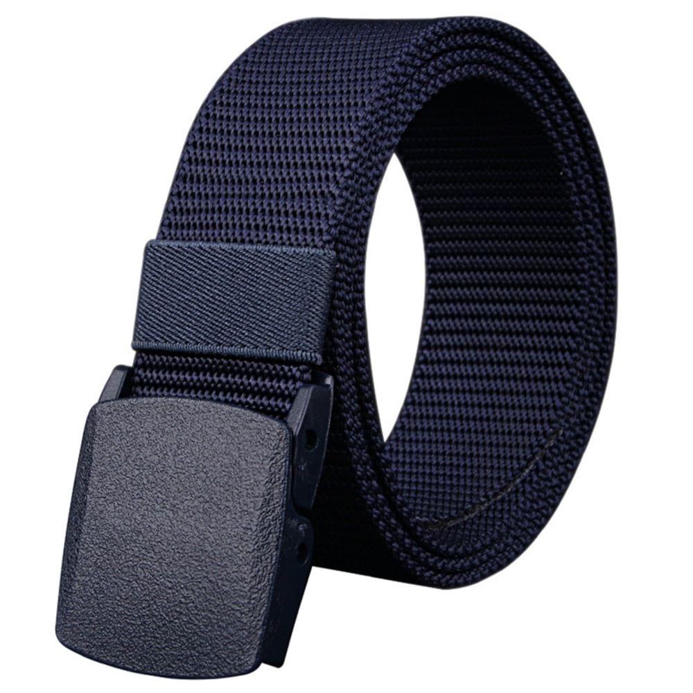 Non-Metallic Non-Magnetic Buckle Nylon Belt No Hole Universal Unisex ...