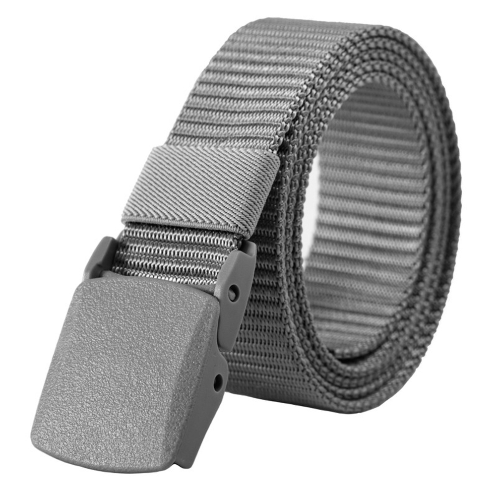 Non-Metallic Non-Magnetic Buckle Nylon Belt No Hole Universal Unisex ...