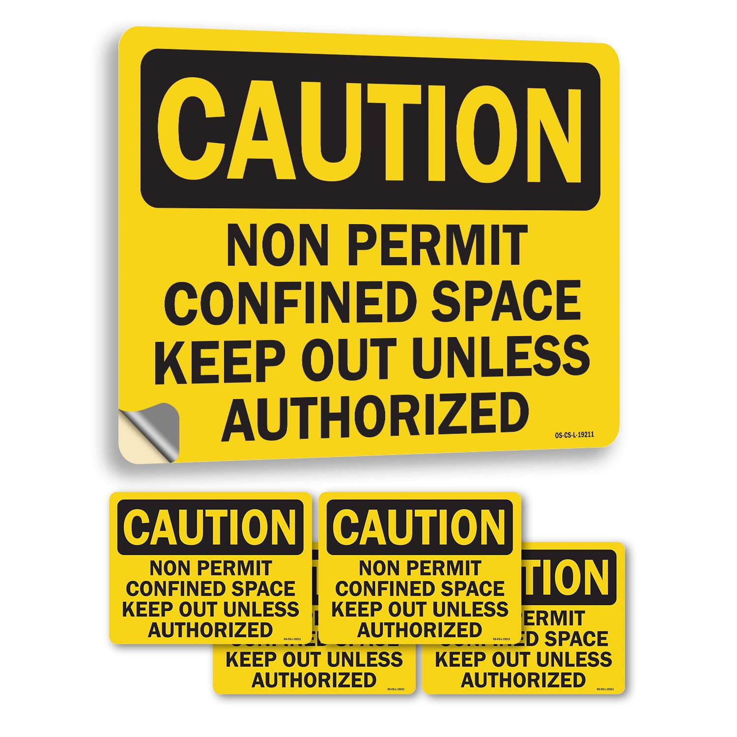 Non OSHA Caution Vinyl Decal Label 24 Inch x 18 Inch - 5 Pack - Walmart.com