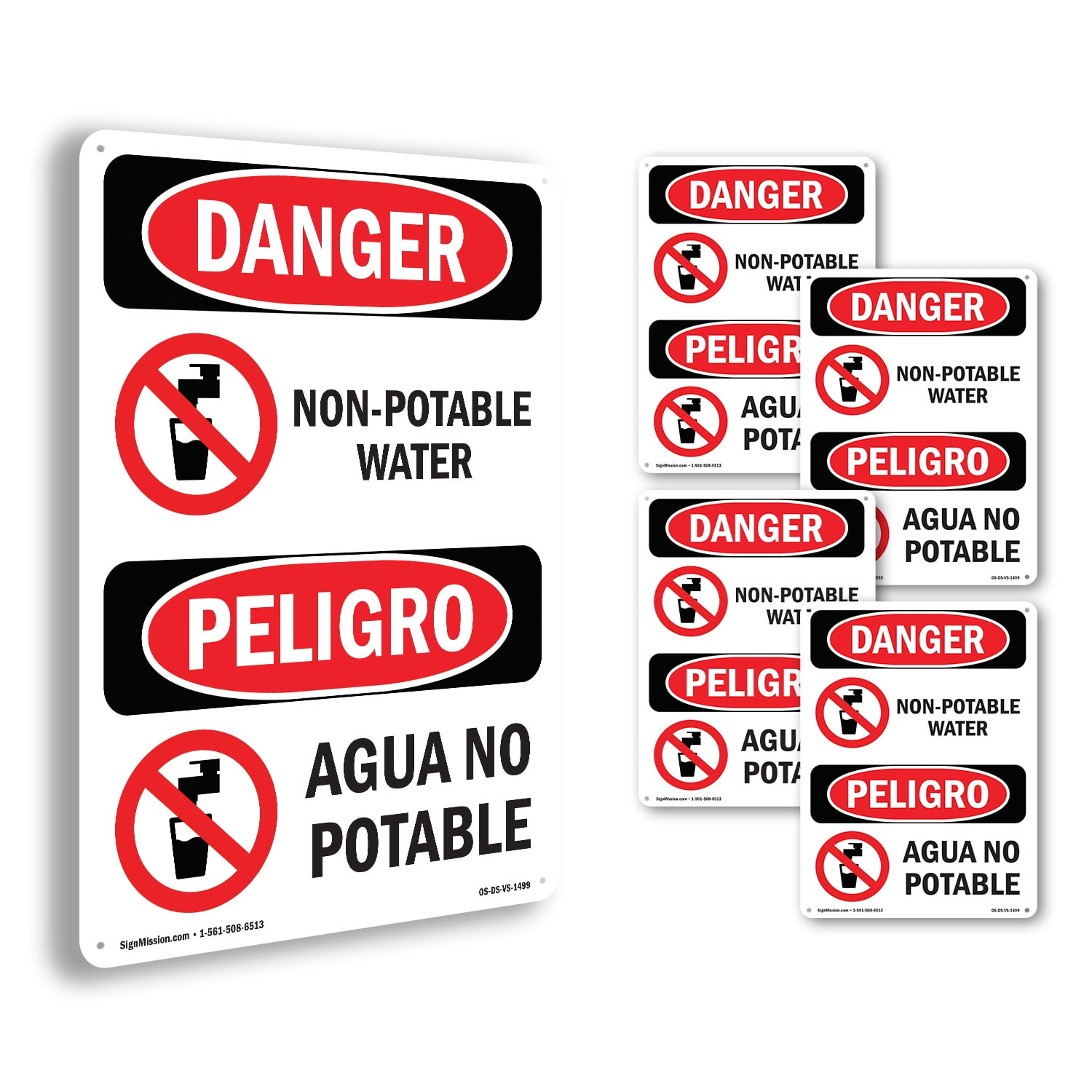 Non OSHA Danger Aluminum Sign 24 Inch x 18 Inch - 5 Pack - Walmart.com