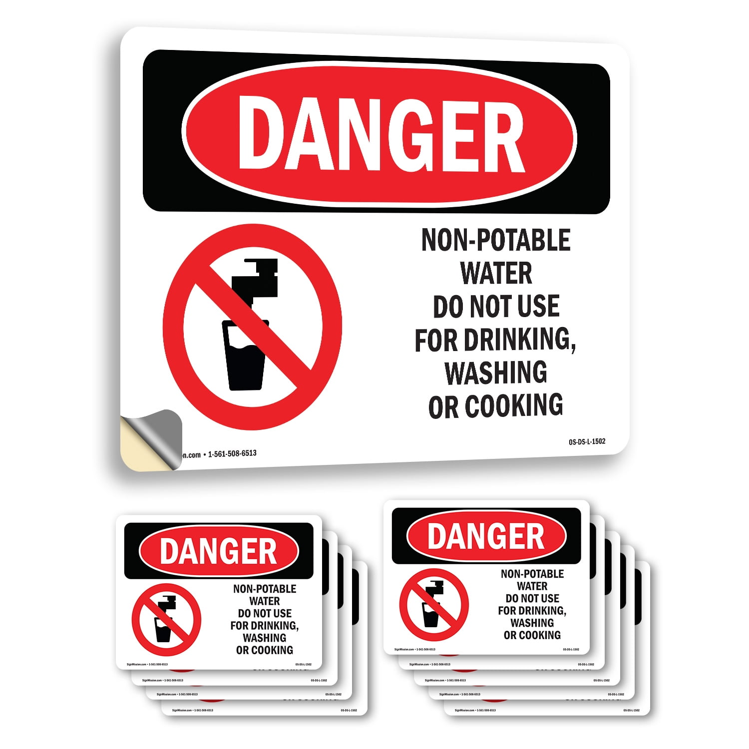 Non OSHA Danger Vinyl Decal Label 10 Inch x 7 Inch - 10 Pack - Walmart.com
