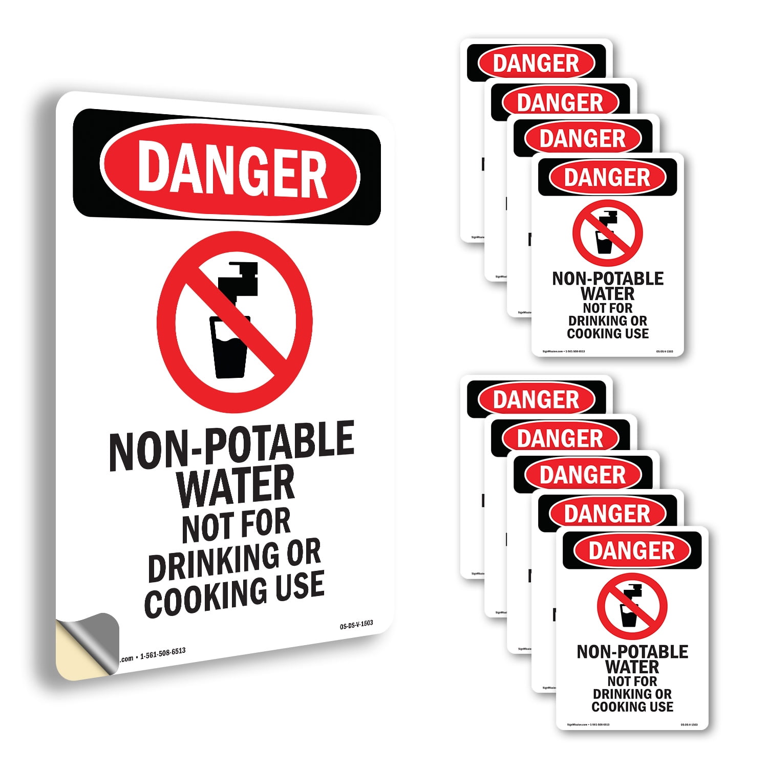 Non OSHA Danger Vinyl Decal Label 10 Inch x 7 Inch - 10 Pack - Walmart.com