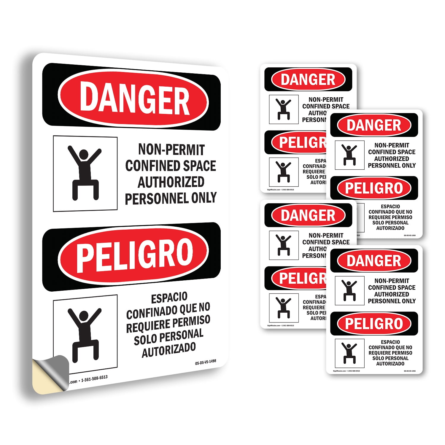 Non OSHA Danger Vinyl Decal Label 18 Inch x 12 Inch - 5 Pack - Walmart.com