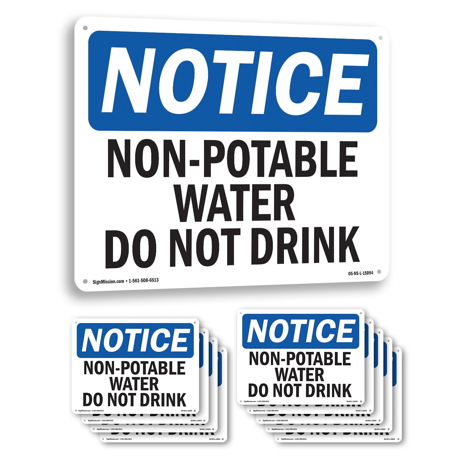 Non OSHA Notice Aluminum Sign 24 Inch x 18 Inch - 10 Pack - Walmart.com