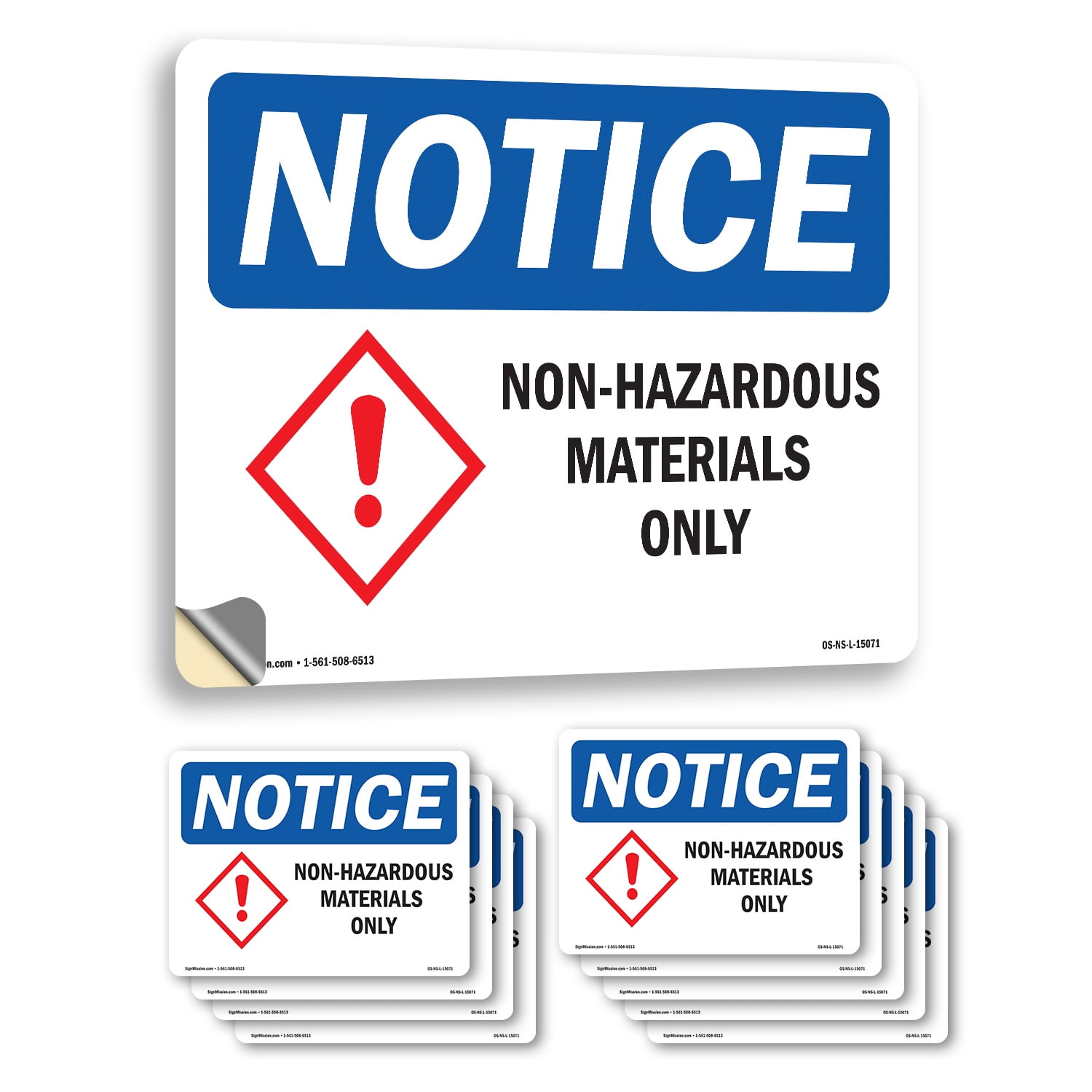 Non OSHA Notice Vinyl Decal Label 10 Inch x 7 Inch - 10 Pack - Walmart.com
