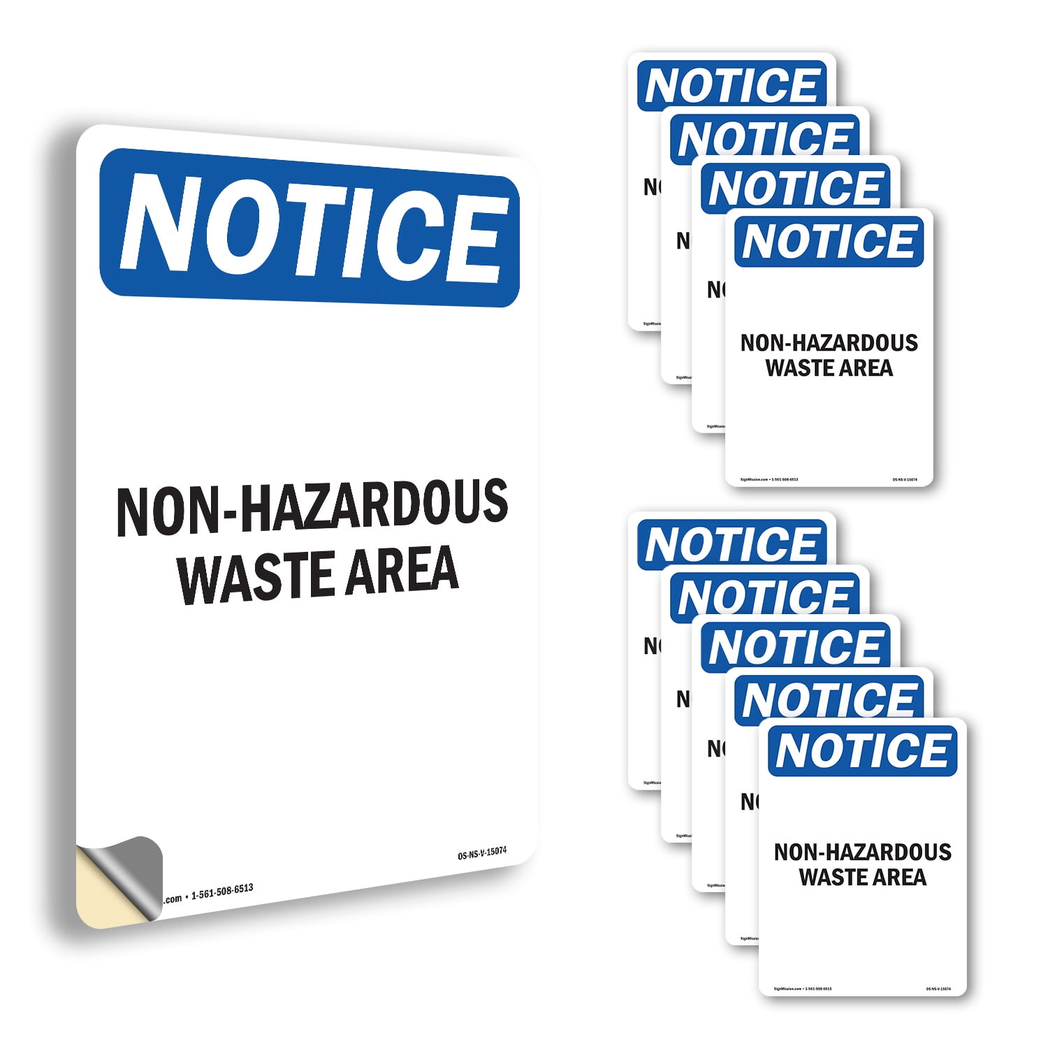 Non OSHA Notice Vinyl Decal Label 10 Inch x 7 Inch - 10 Pack - Walmart.com