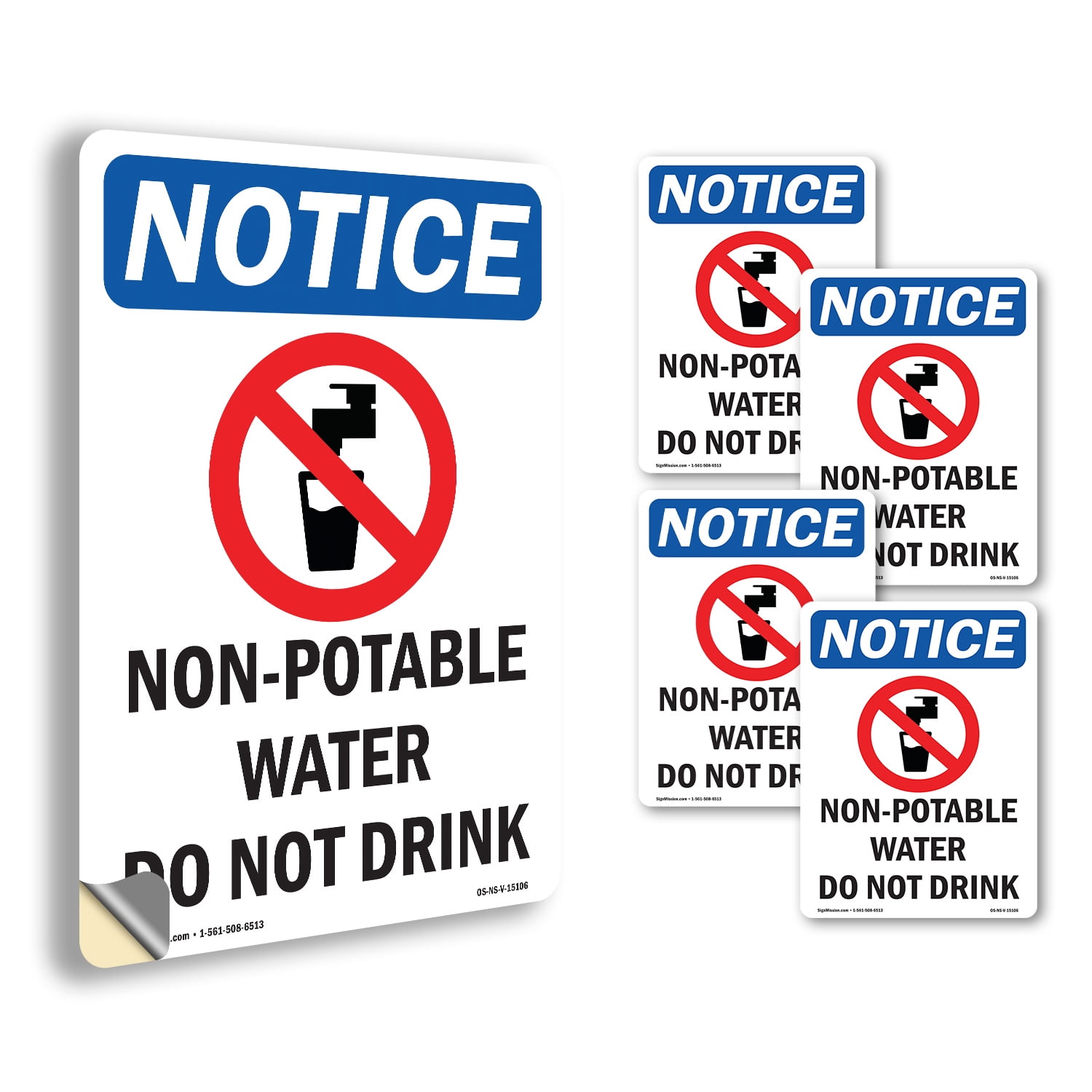 Non OSHA Notice Vinyl Decal Label 10 Inch x 7 Inch - 5 Pack - Walmart.com