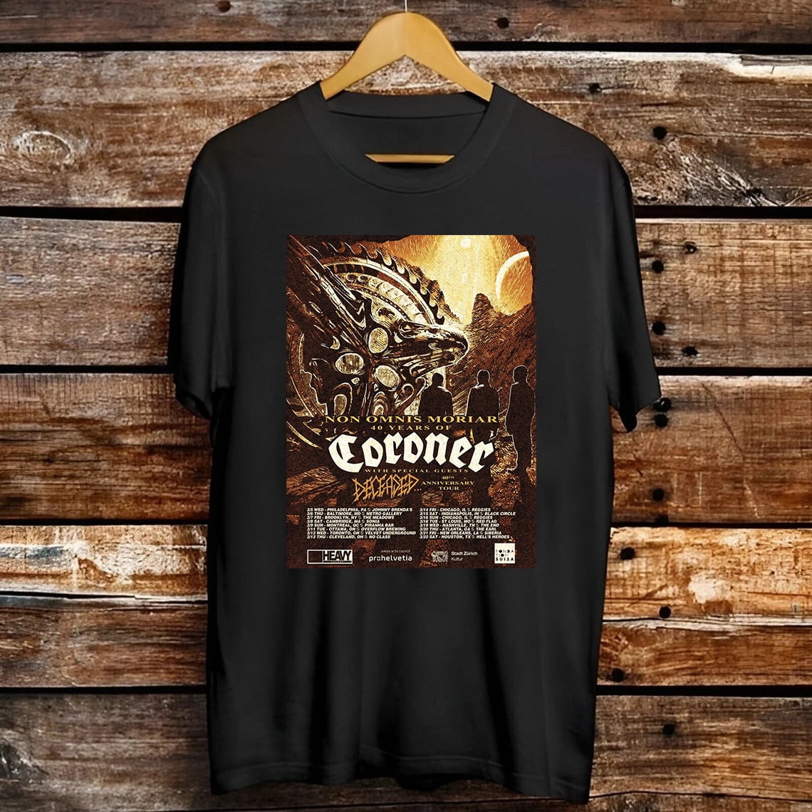 Non Omnis Moriar 40 Years Of Coroner Band Tour T Shirt Full Size S-5XL ...