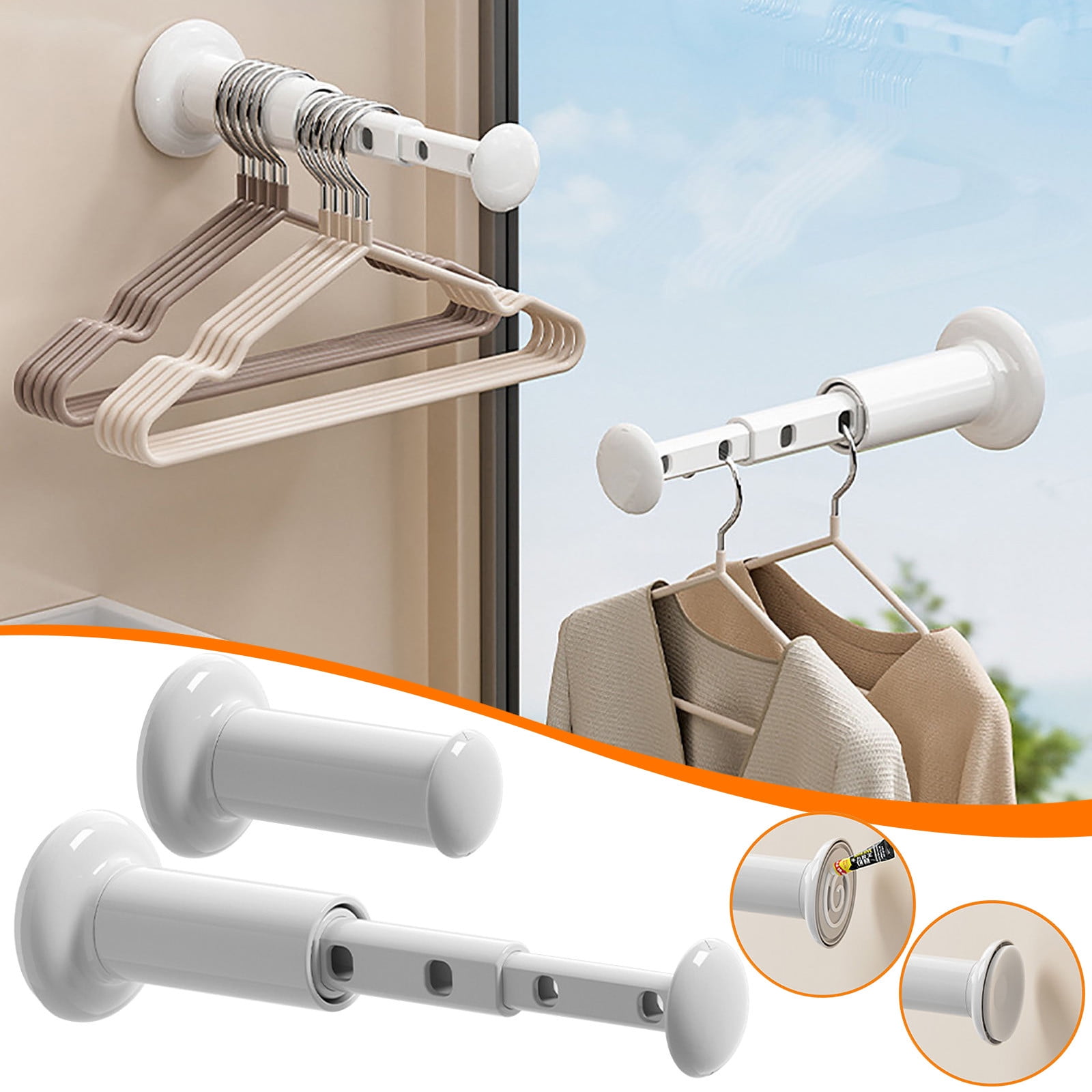 Non Perforated Balcony Wall Mounted Clothesline Pole | Telescopic ...