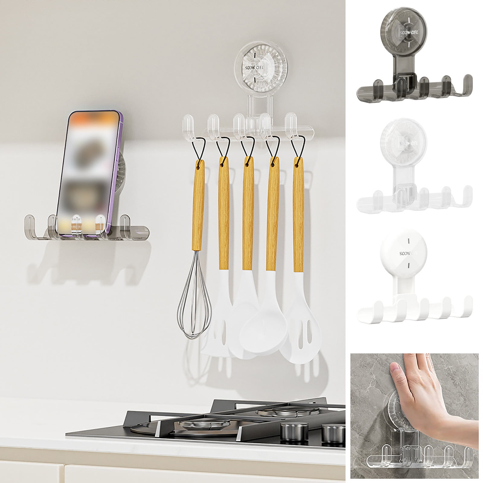 Non Perforated Suction Cup Hook, Bathroom Wall Mount Rack, Heavy-Duty ...