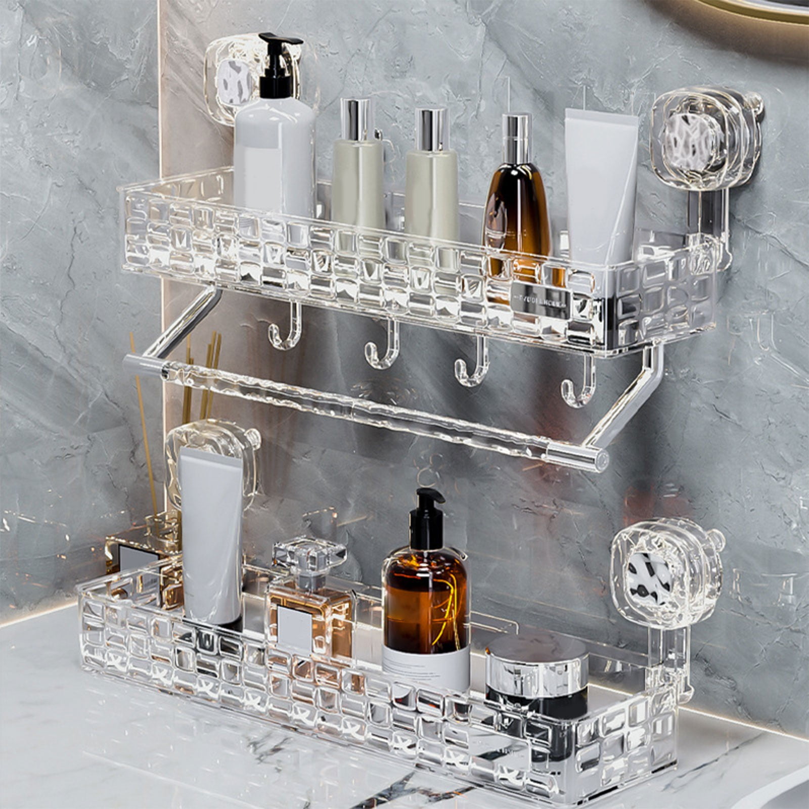 Non Perforated Wall Mounted Kitchen Faucet Rack, Steel Sponge Drainage ...