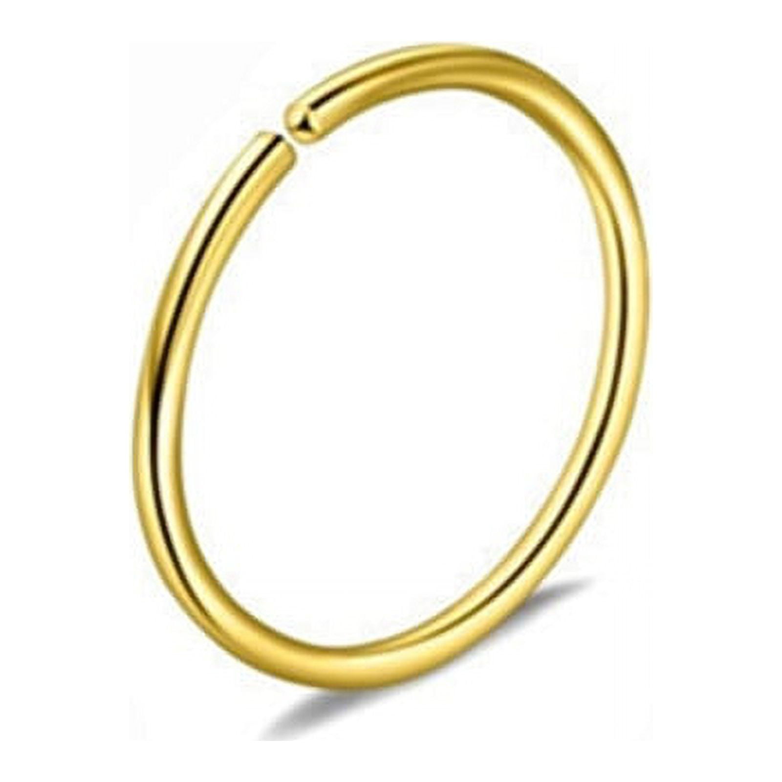 Non Pierced Stainless Steel Clip on Closure Round Ring, 8mm Fake Hoop ...