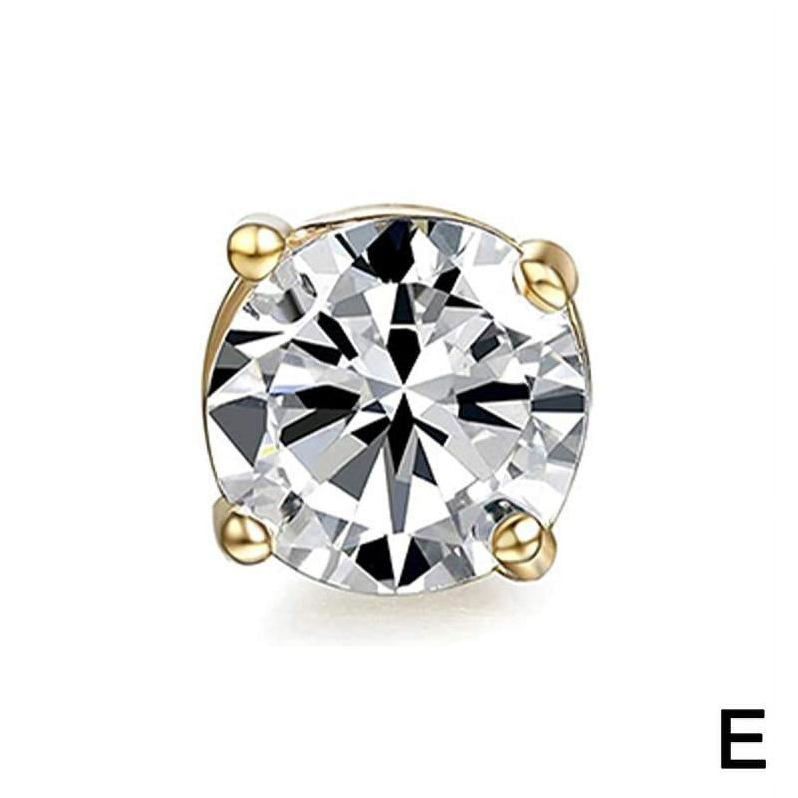 Non Piercing Prong Set Zircon Magnetic Ear Stud Punk Men Fake Magnet ...