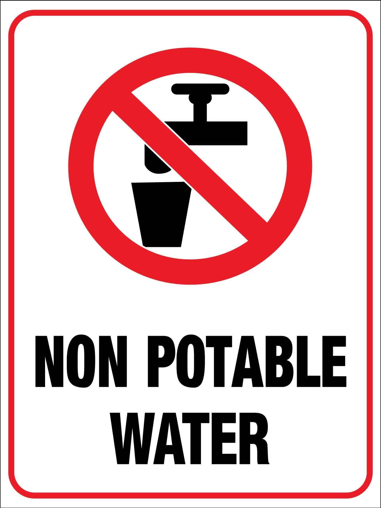 Non Potable Water Metal Sign Caution Danger Safety Security Warning ...