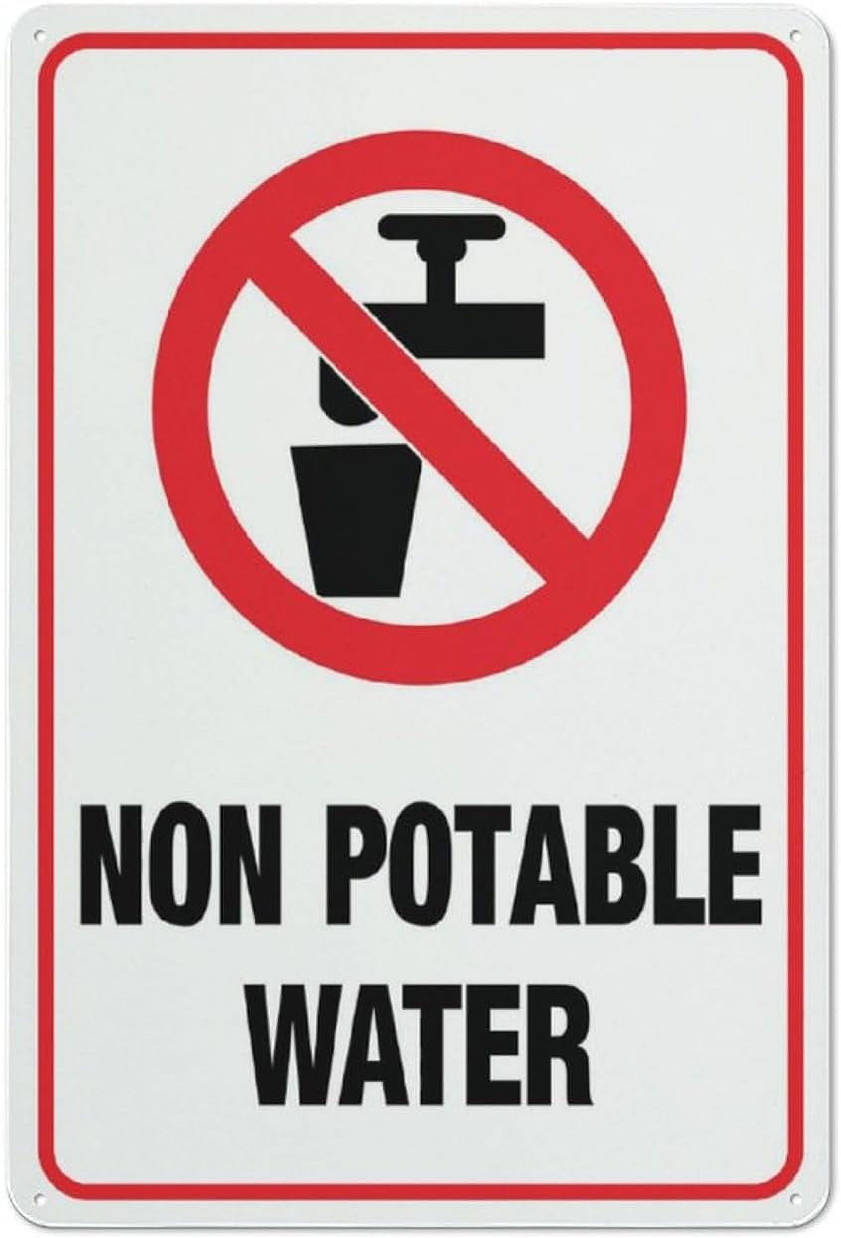 Non Potable Water Sign For House 12"" X 8"" Yard Sign, Premium Aluminum ...