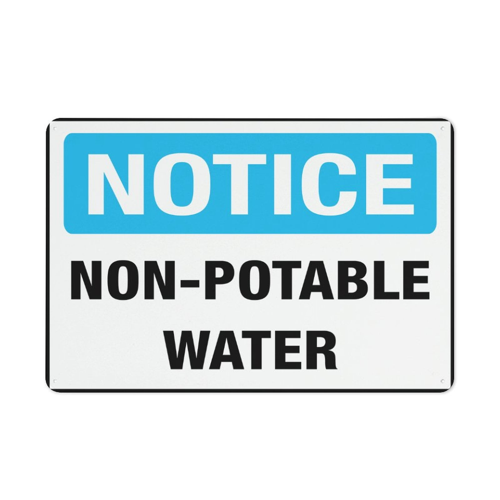 Non-Potable Water Sign Sign, 8 X 12 Grade Sheeting Rust Free Aluminum ...