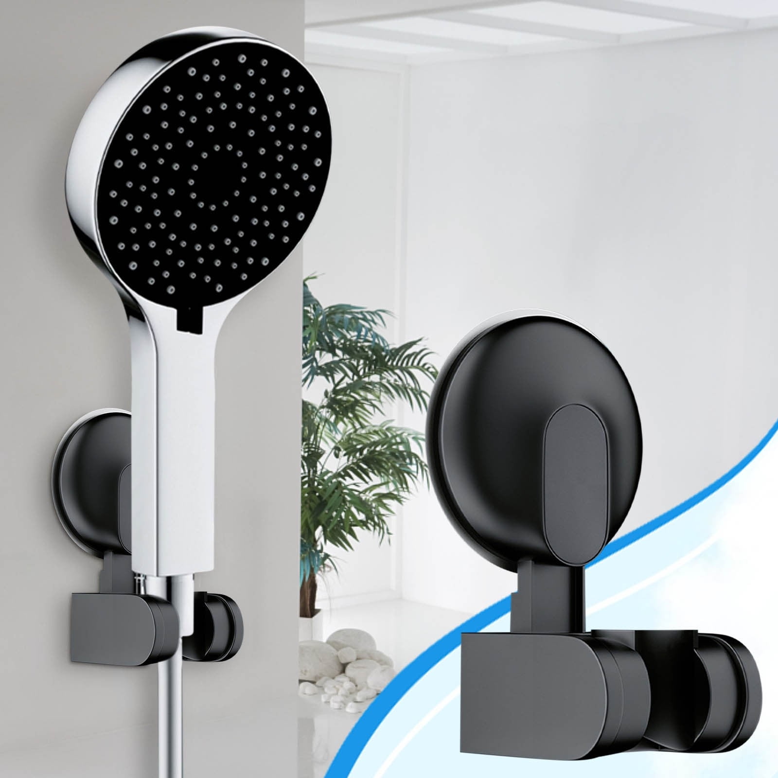Non Punching Shower Bracket Nozzle Mounting Bathroom Wall Base ...