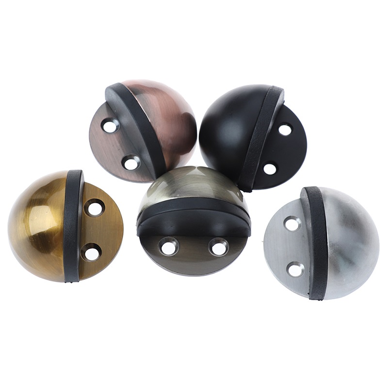 Non Punching Sticker Hidden Stainless Steel Rubber Door Stopper Door ...