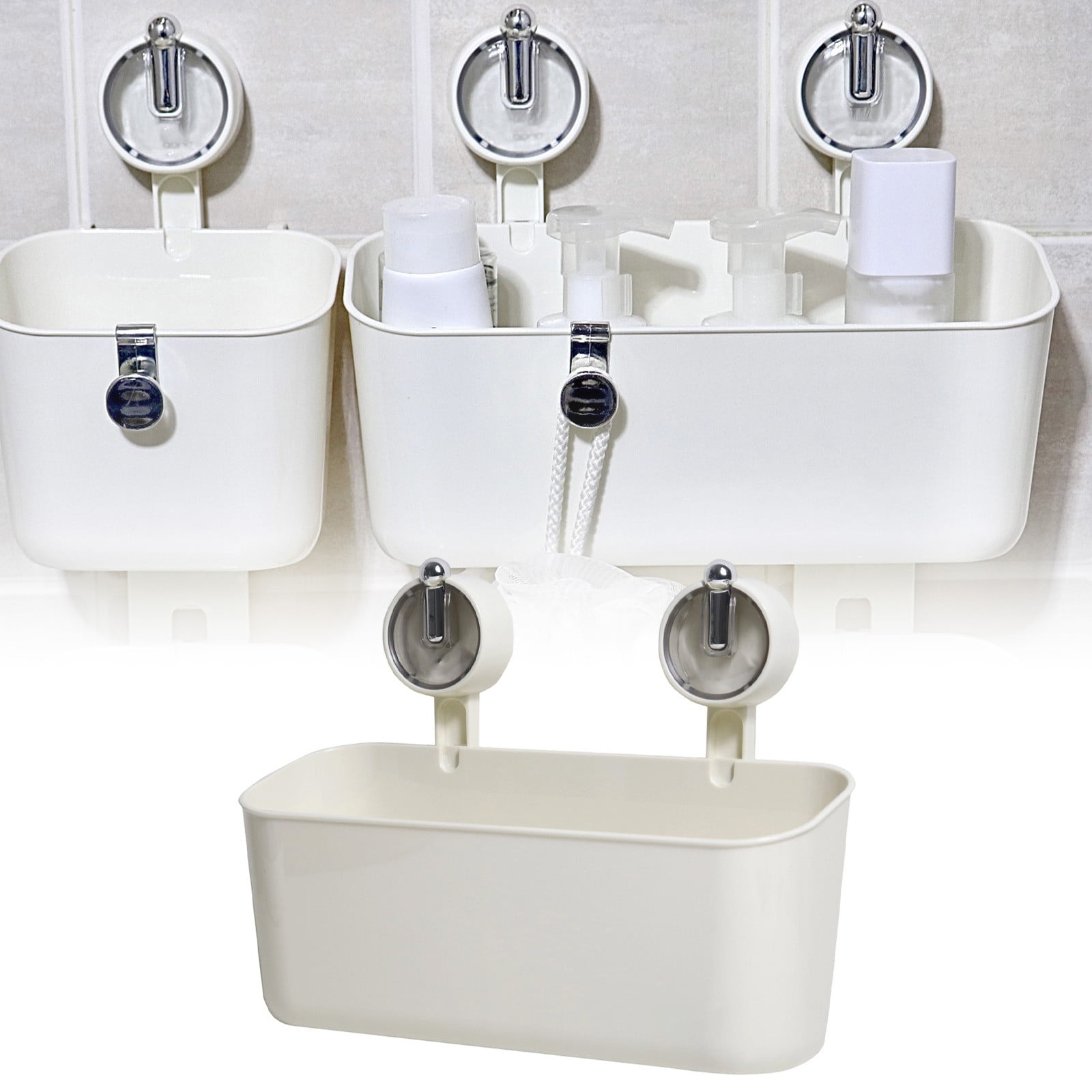 Non-Punching Storage Rack C 30*13,No Drill Bathroom Suction Storage Box ...