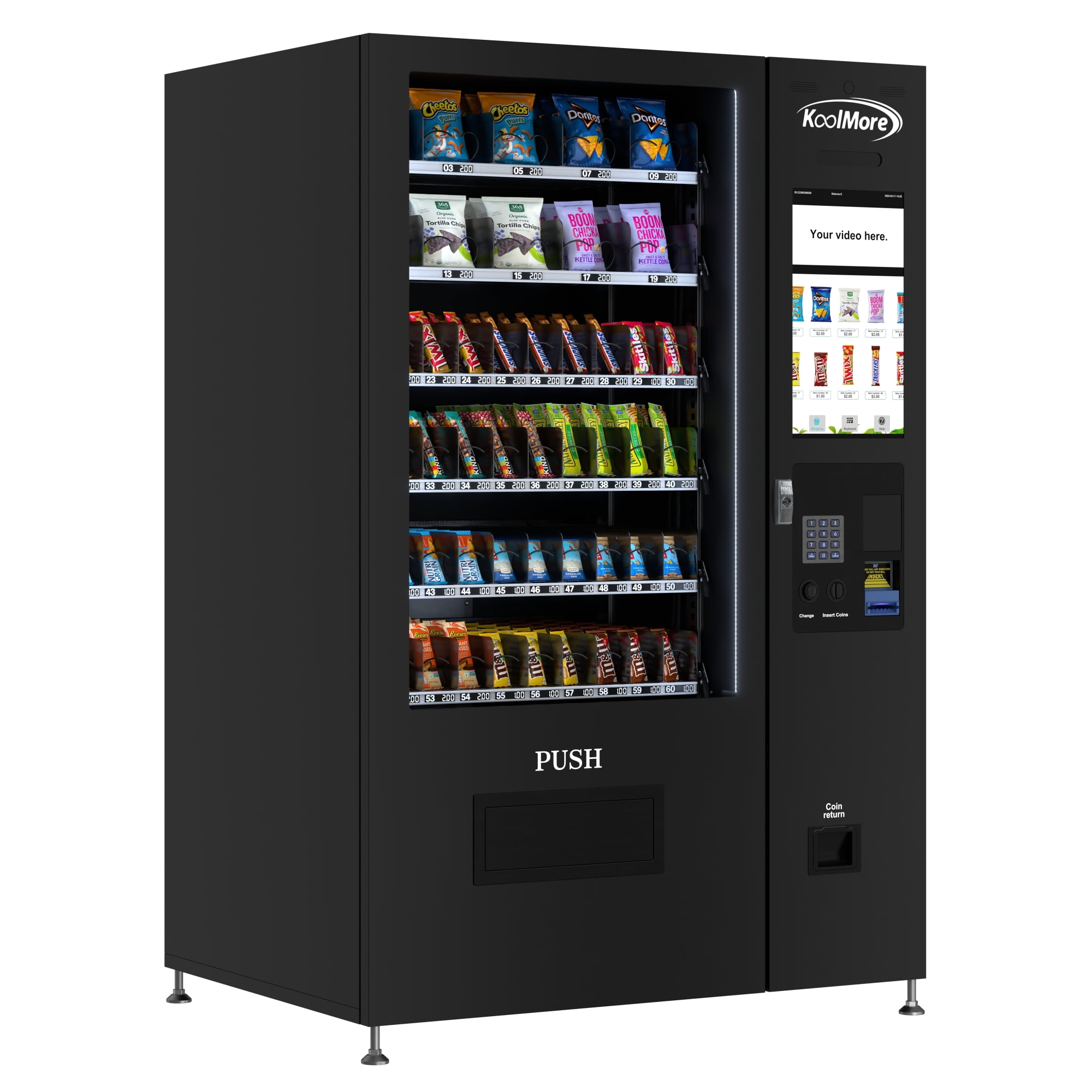 Non-Refrigerated Snack Vending Machine with 60 Slots and 22 Inch Touch ...