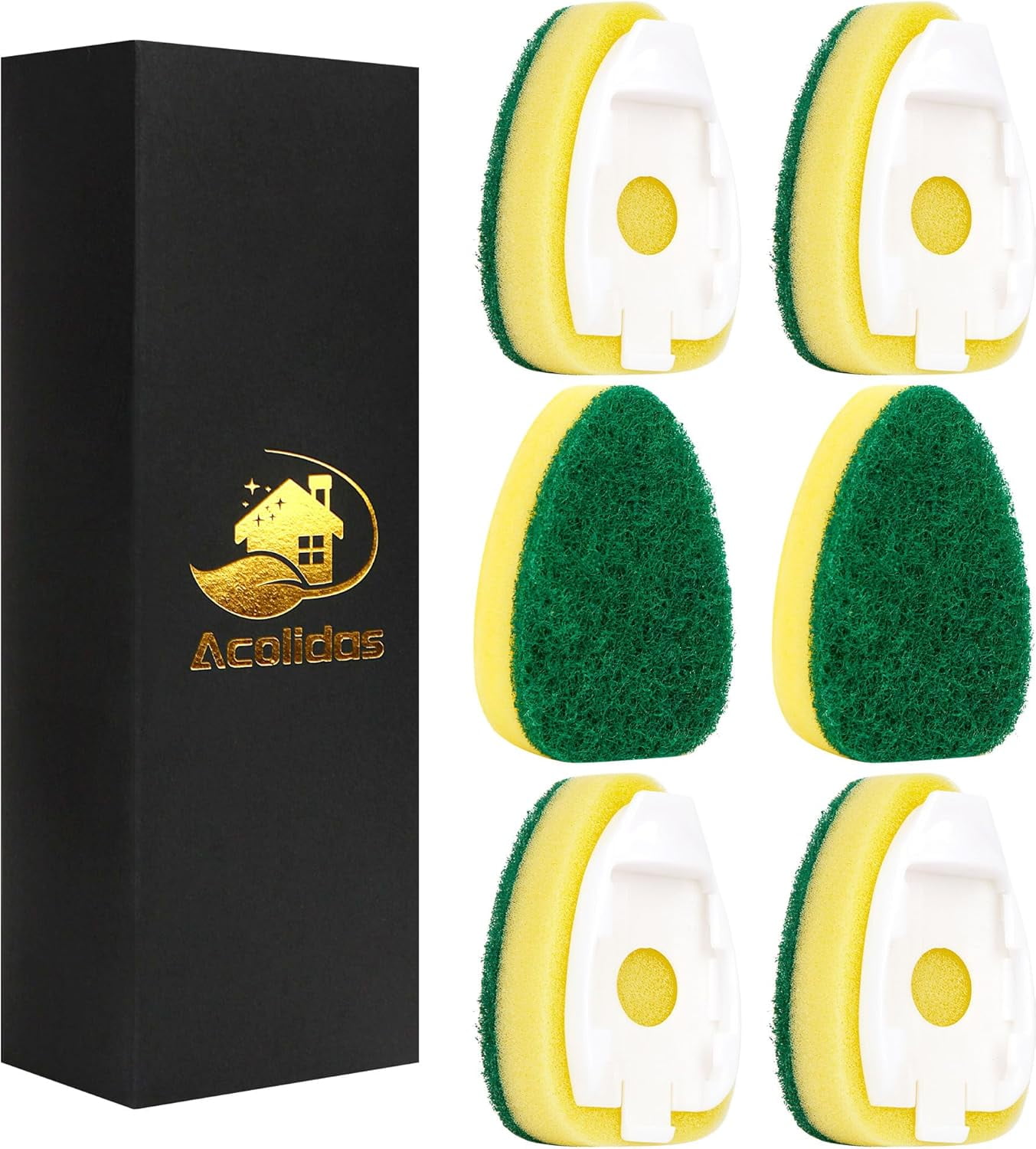 Non Scratch Dishwand Refills 6 Pack, Non-Scratch Replacement Sponge ...