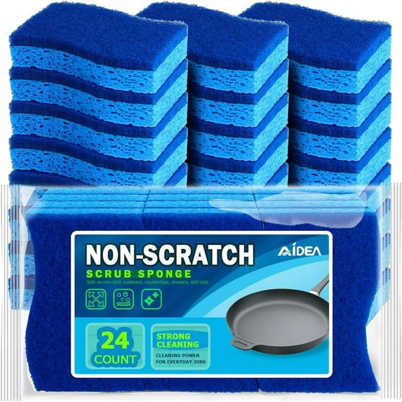 Non Scratch Scrub Spon, 24Count, Spons for Dishes, Kitchen, Cleaning ...