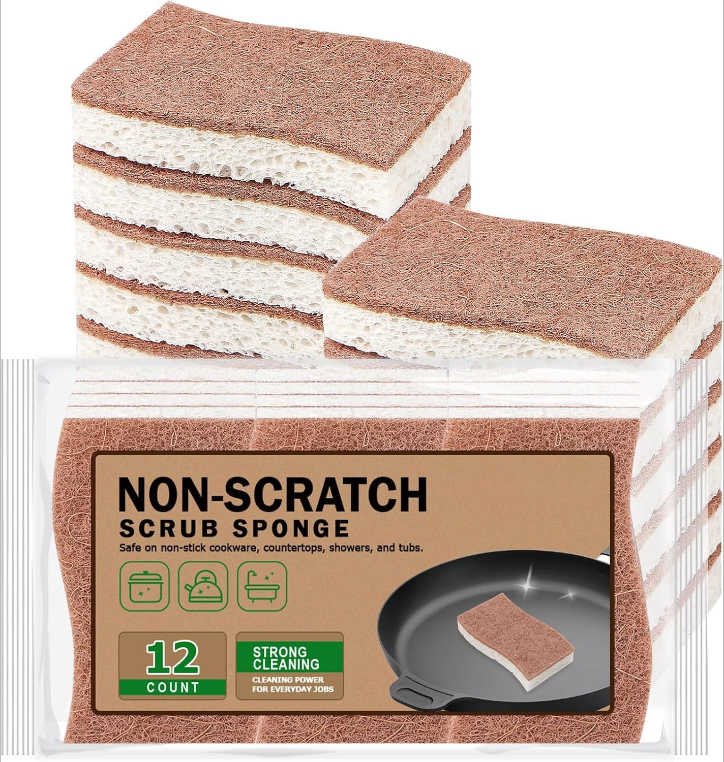 Non Scratch Scrub Sponge, 24Count, Sponges for Dishes, Sponges Kitchen ...