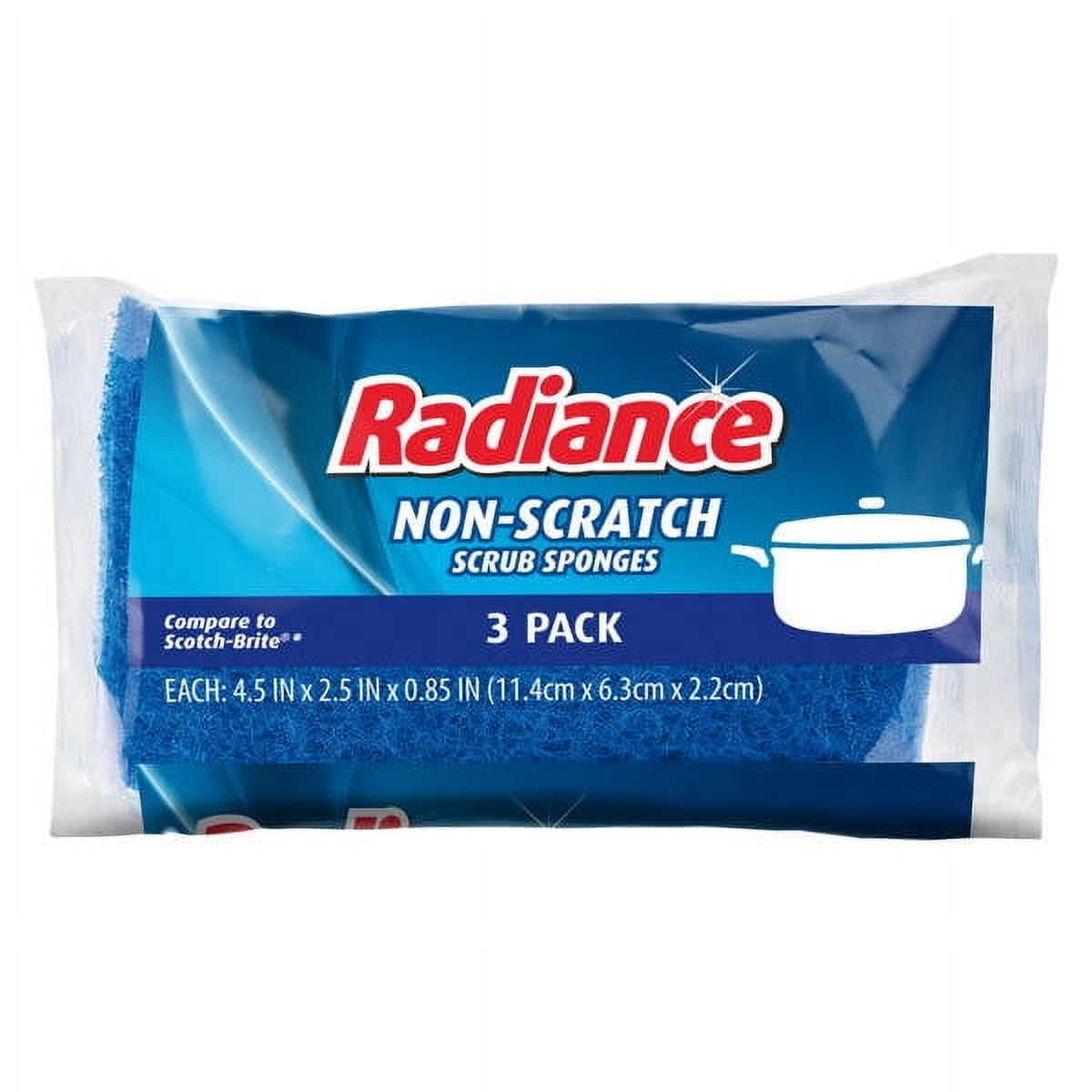 Radiance Non Scratch Scrub Sponge, 3 count - Walmart.com