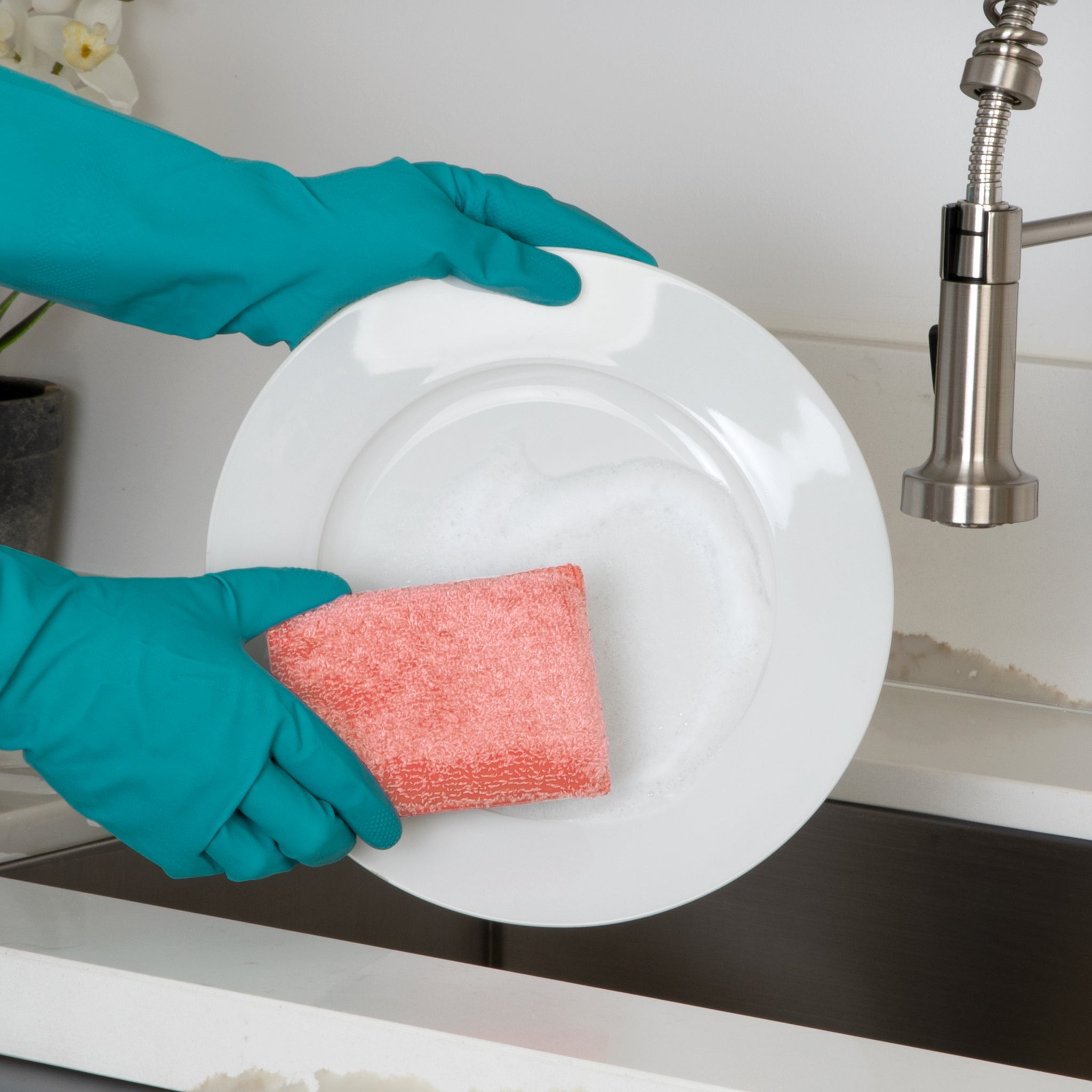 Non Scratch Scrub Sponge with Bamboo Odorless Rayon Fiber - Set of 3 ...