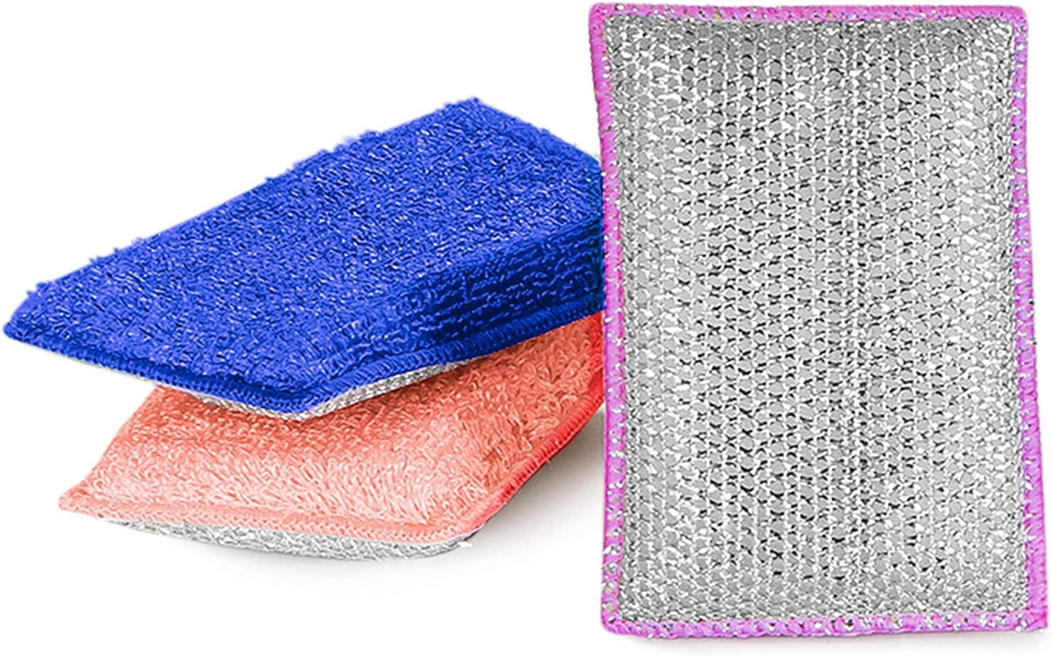 Non Scratch Scrub Sponge with Bamboo Odorless Rayon Fiber - Set of 6 ...