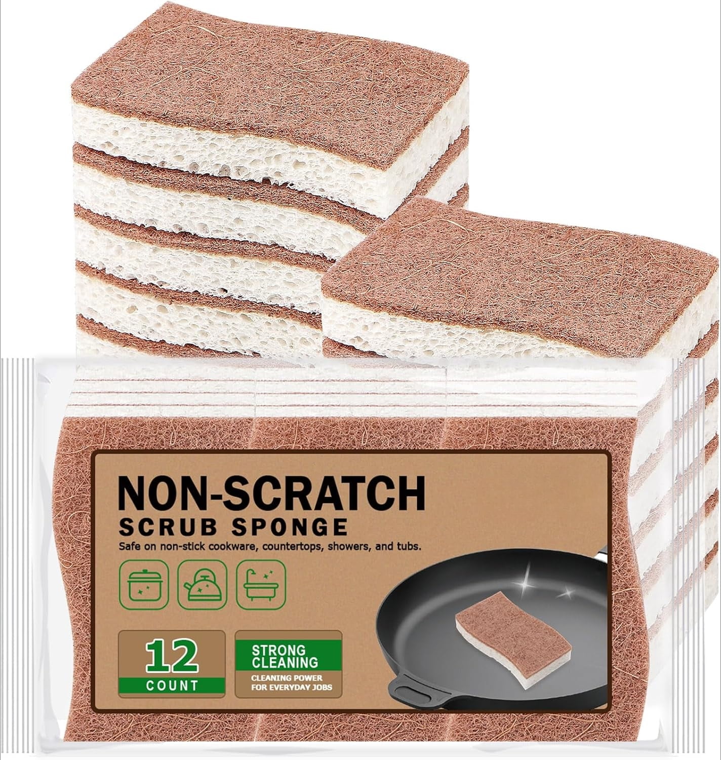 Non Scratch Scrub Sponge, Sponges for Dishes, Sponges Kitchen, Cleaning ...