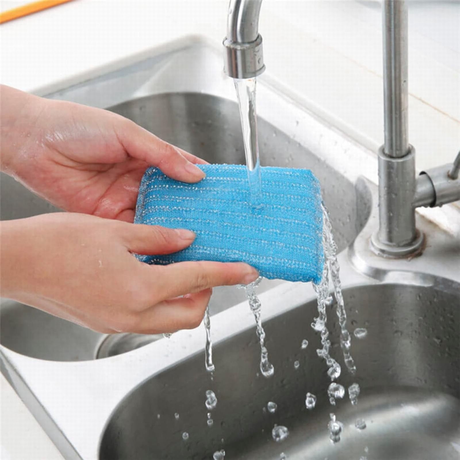 Non Scratch Scrubbing Sponges, Dish Pads for Washing Dishes, Kitchen ...