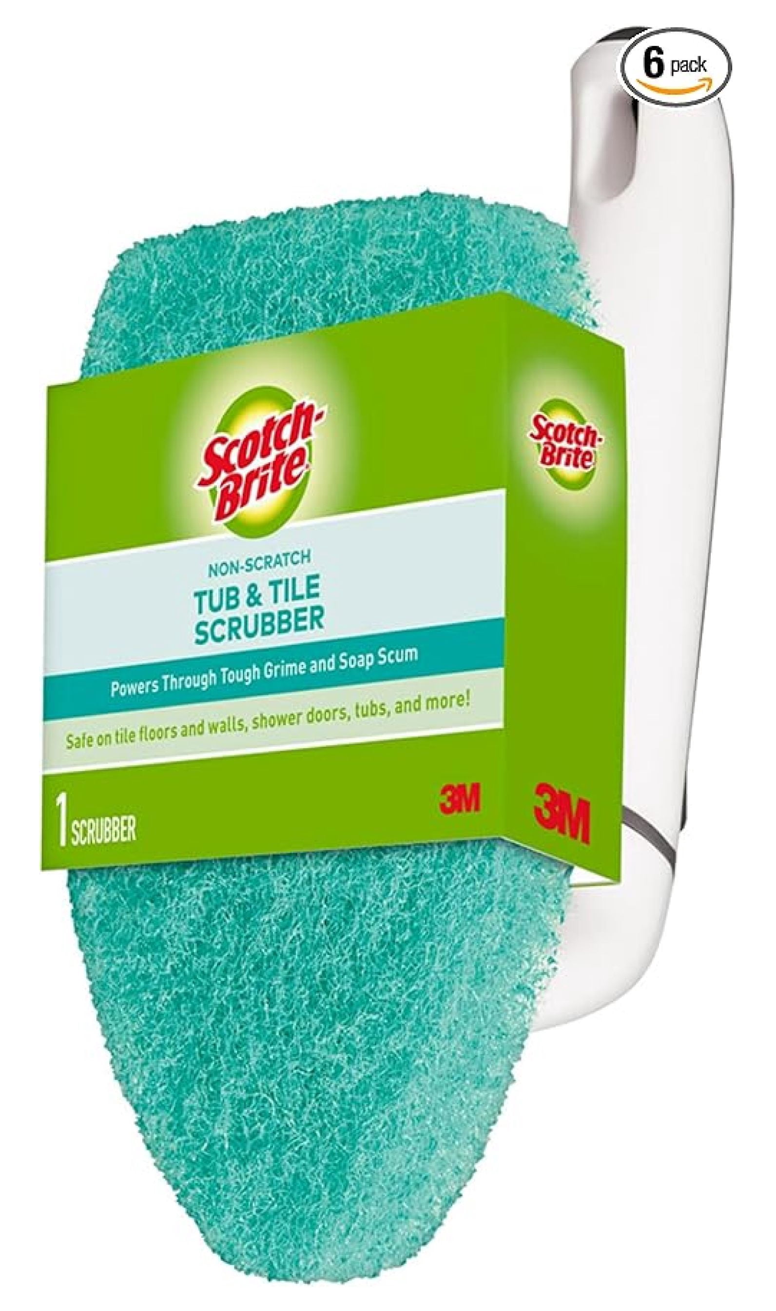 Non-Scratch Tub & Tile Scrubber - 6 Pack - Shower Scrubber for Bathroom ...