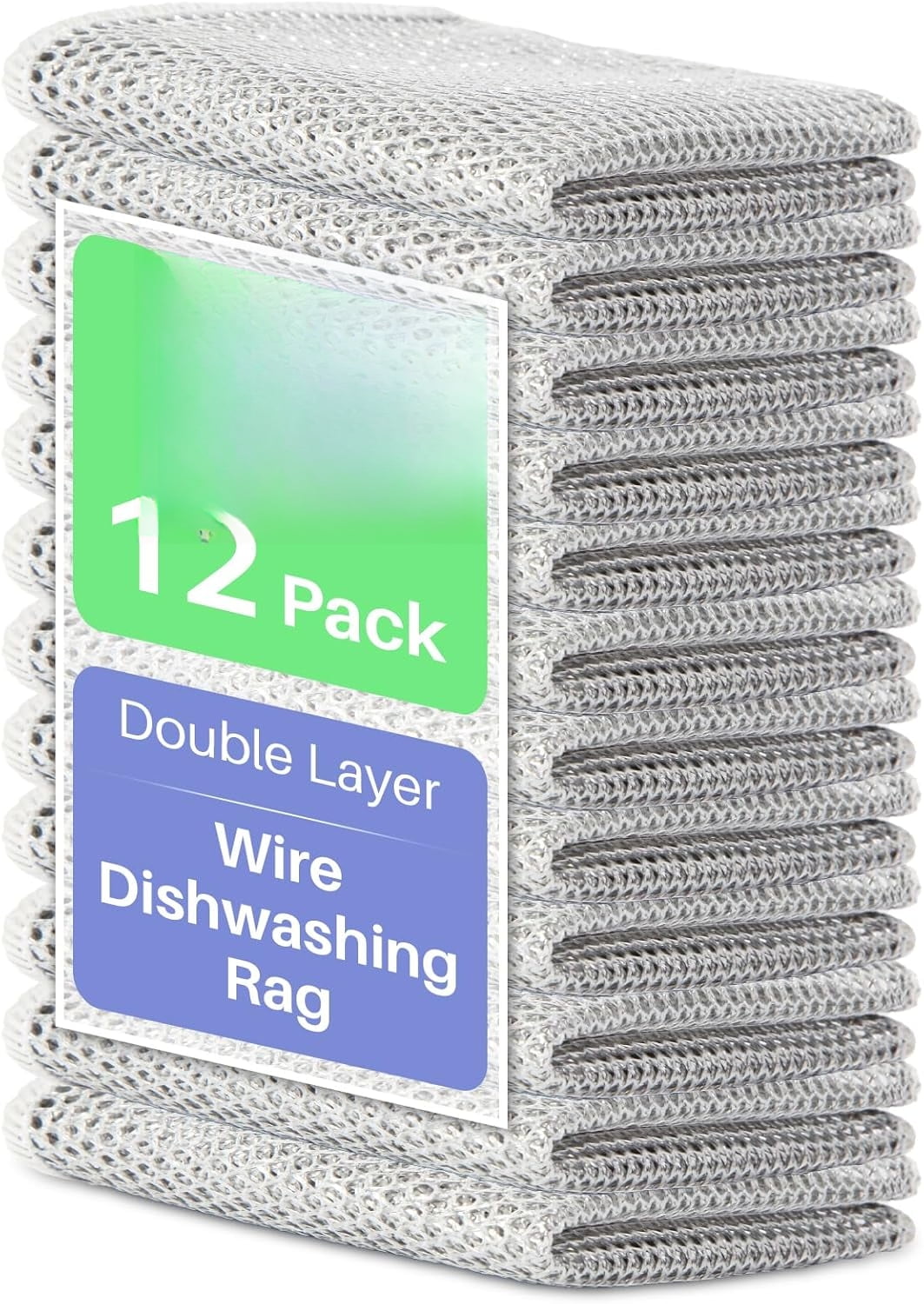 Non Scratch Wire Dishcloth, Multipurpose Wire Dishwashing Rag for Wet ...