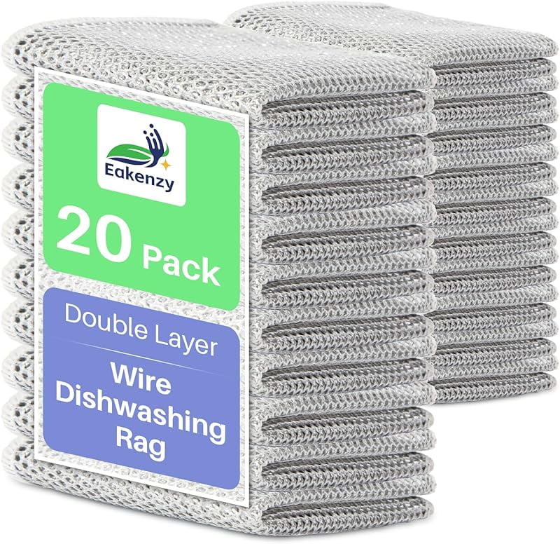 Non Scratch Wire Dishcloth, Multipurpose Wire Dishwashing Rag for Wet ...
