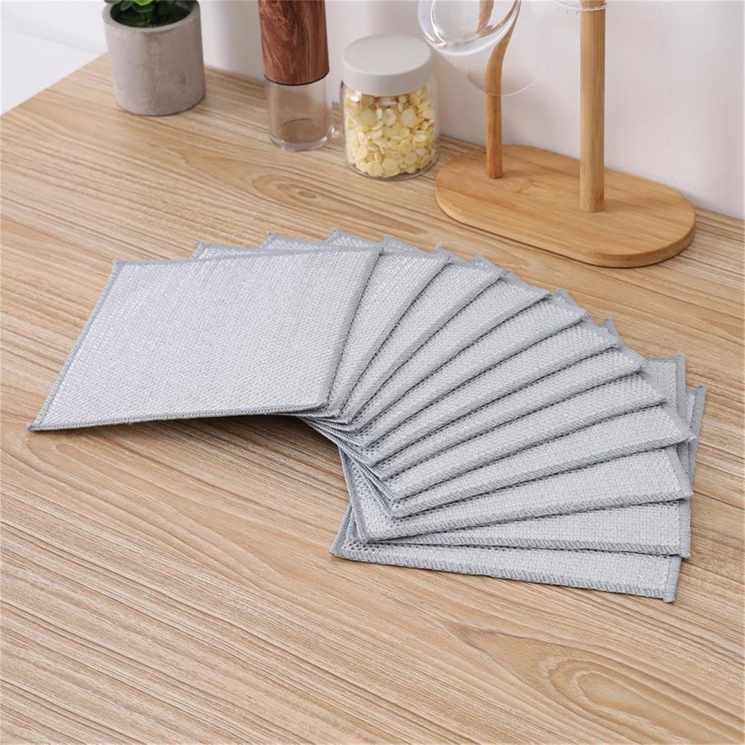 Non-Scratch Wire Dishwashing Rags, Steel Dishcloths for Wet and Dry ...