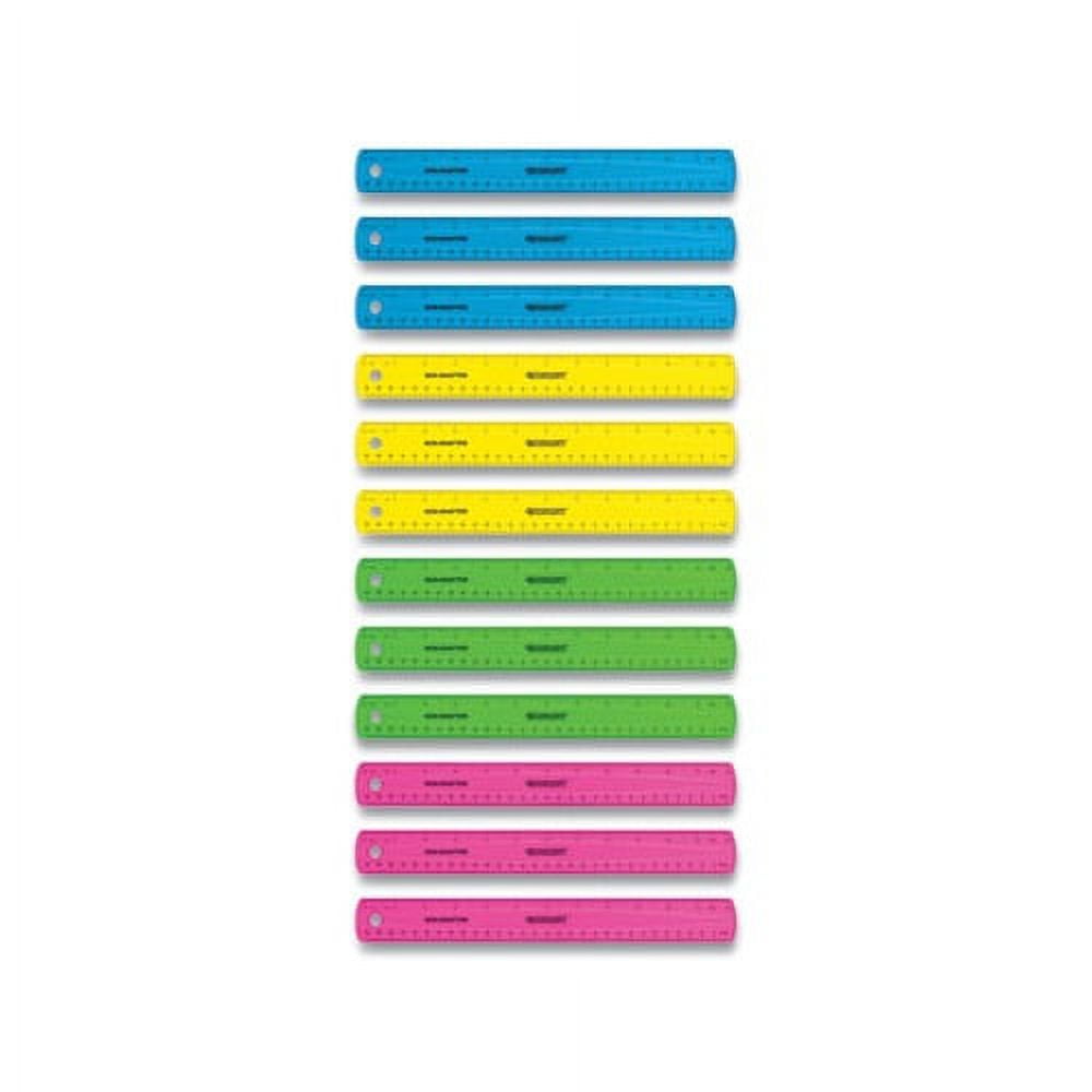 Non-Shatter Flexible Ruler Standard/Metric, 12" 30 cm Long, Plastic ...
