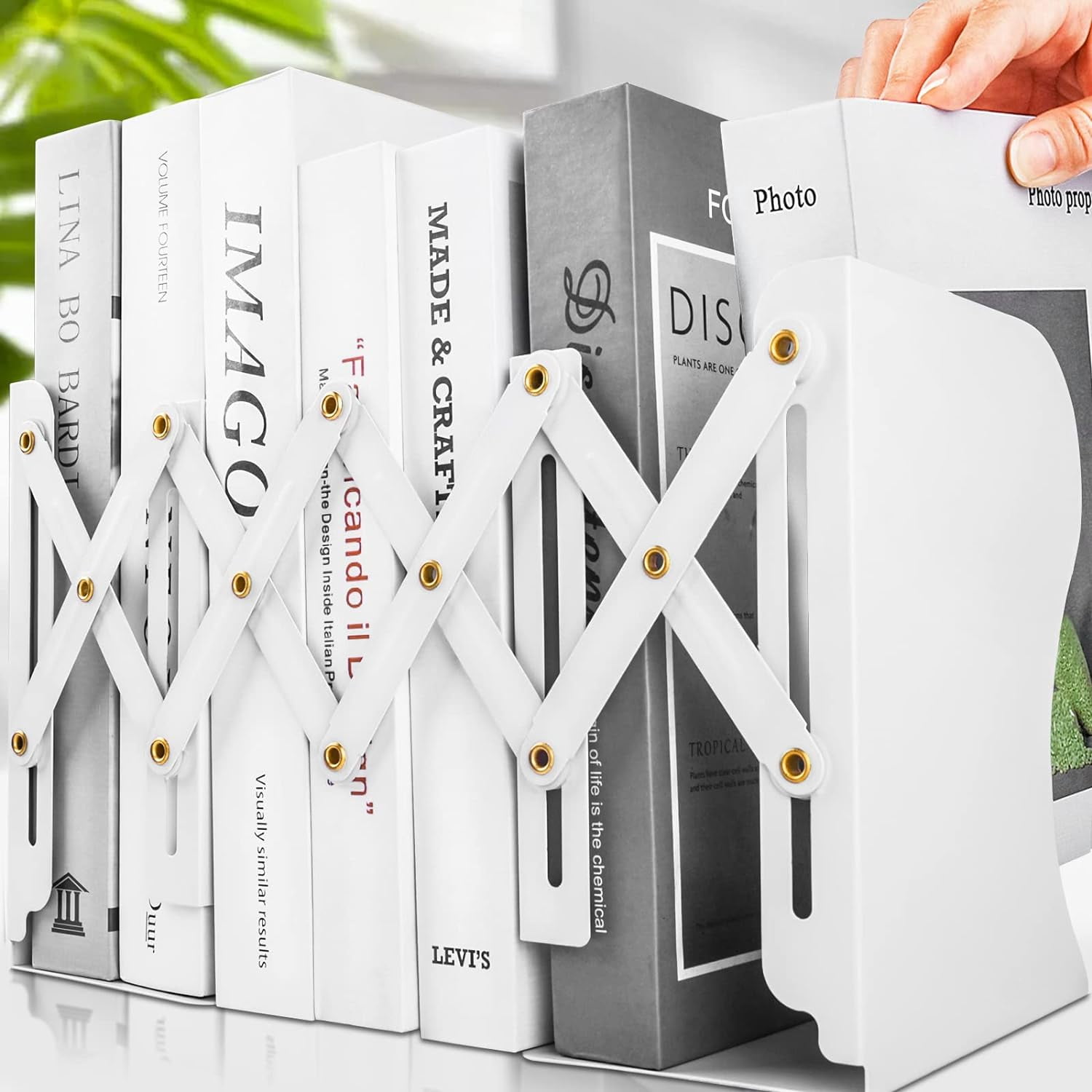 Non Skid Book Ends to Hold Books, Carooyac Heavy Duty Bookends ...