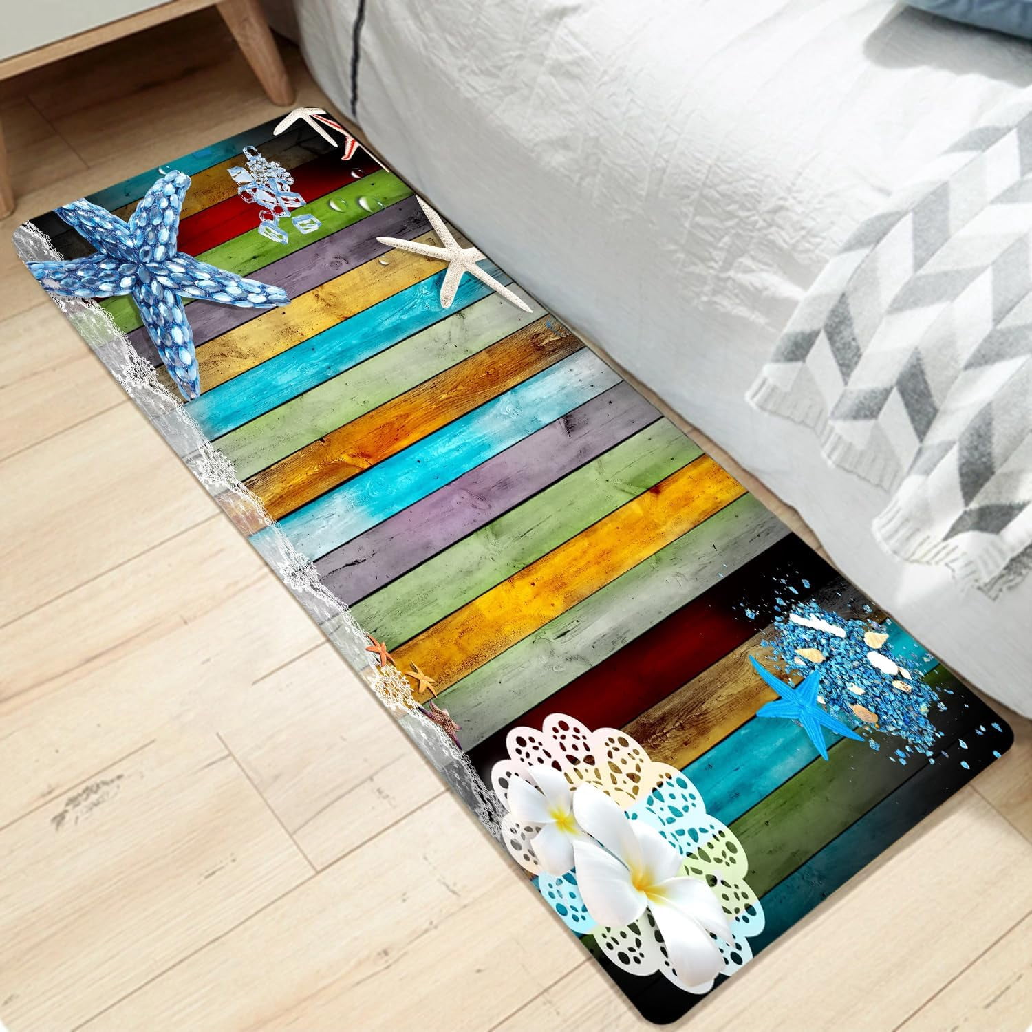 Non-Skid Low Pile Sponge Foam Door Entry Rug for Bathroom Mat,Rainbow ...