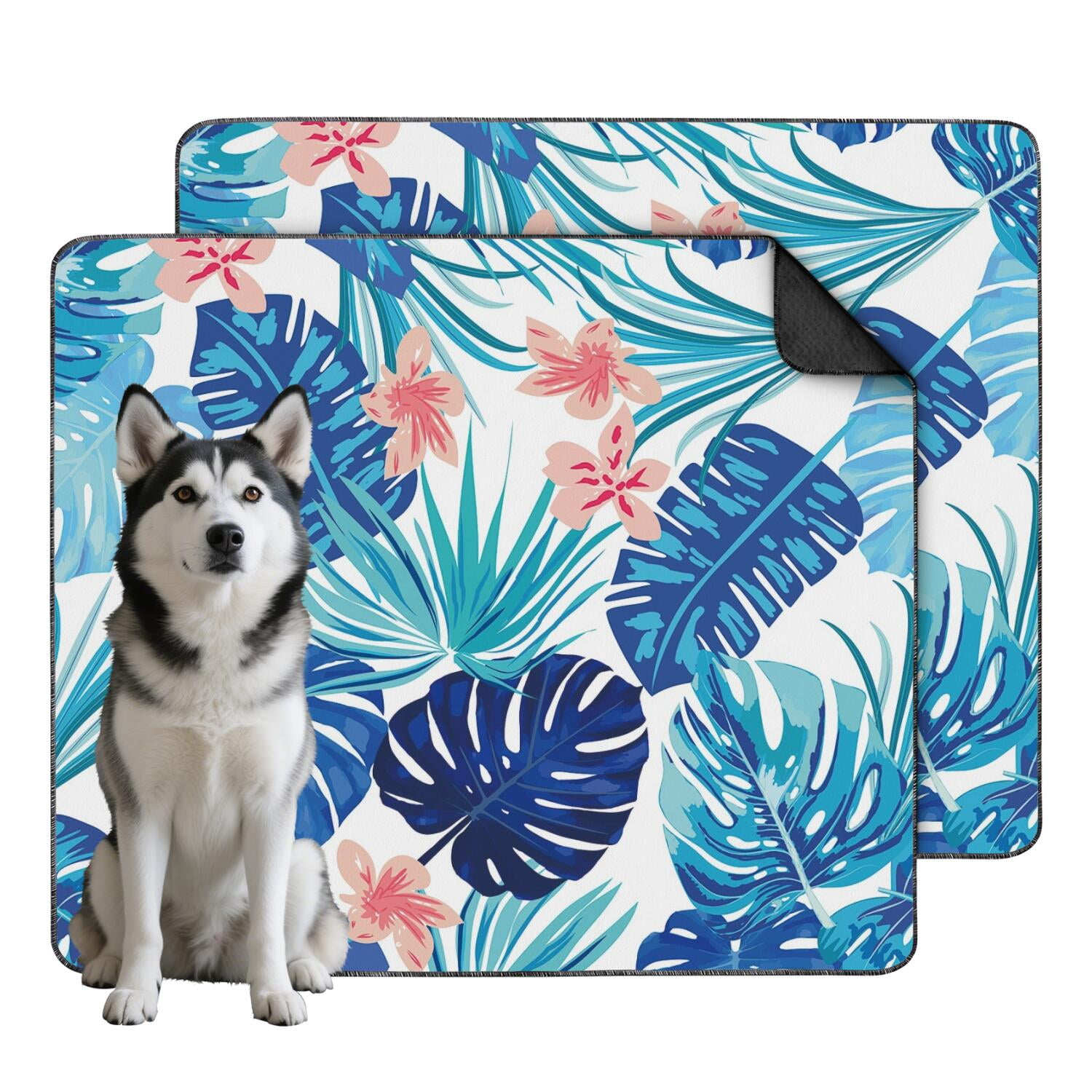 Non-Skid Reusable Indoor Dog Pee Pads, Hawaiian Design Washable ...