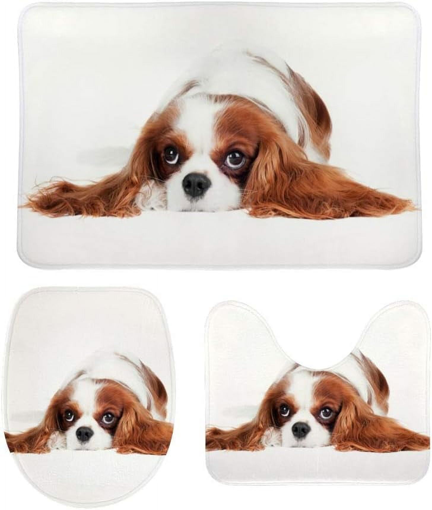 Non-Slip 3 Piece Bathroom Rug Set Cavalier King Charles Spaniel Dog ...